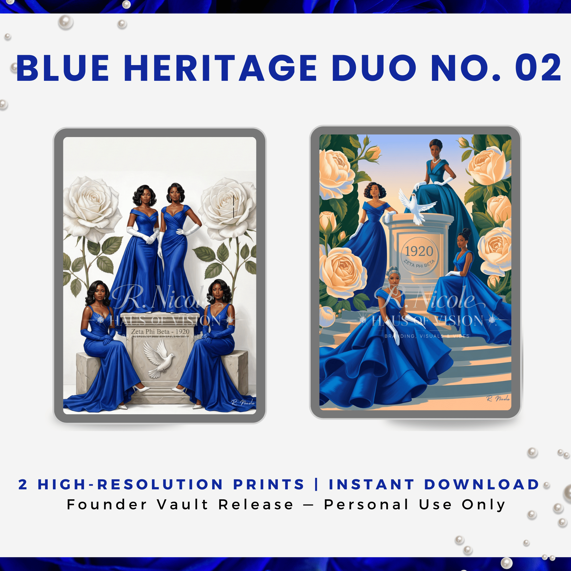 Blue Heritage Series — Duo No. 02 | Crowned in Legacy - Payhip