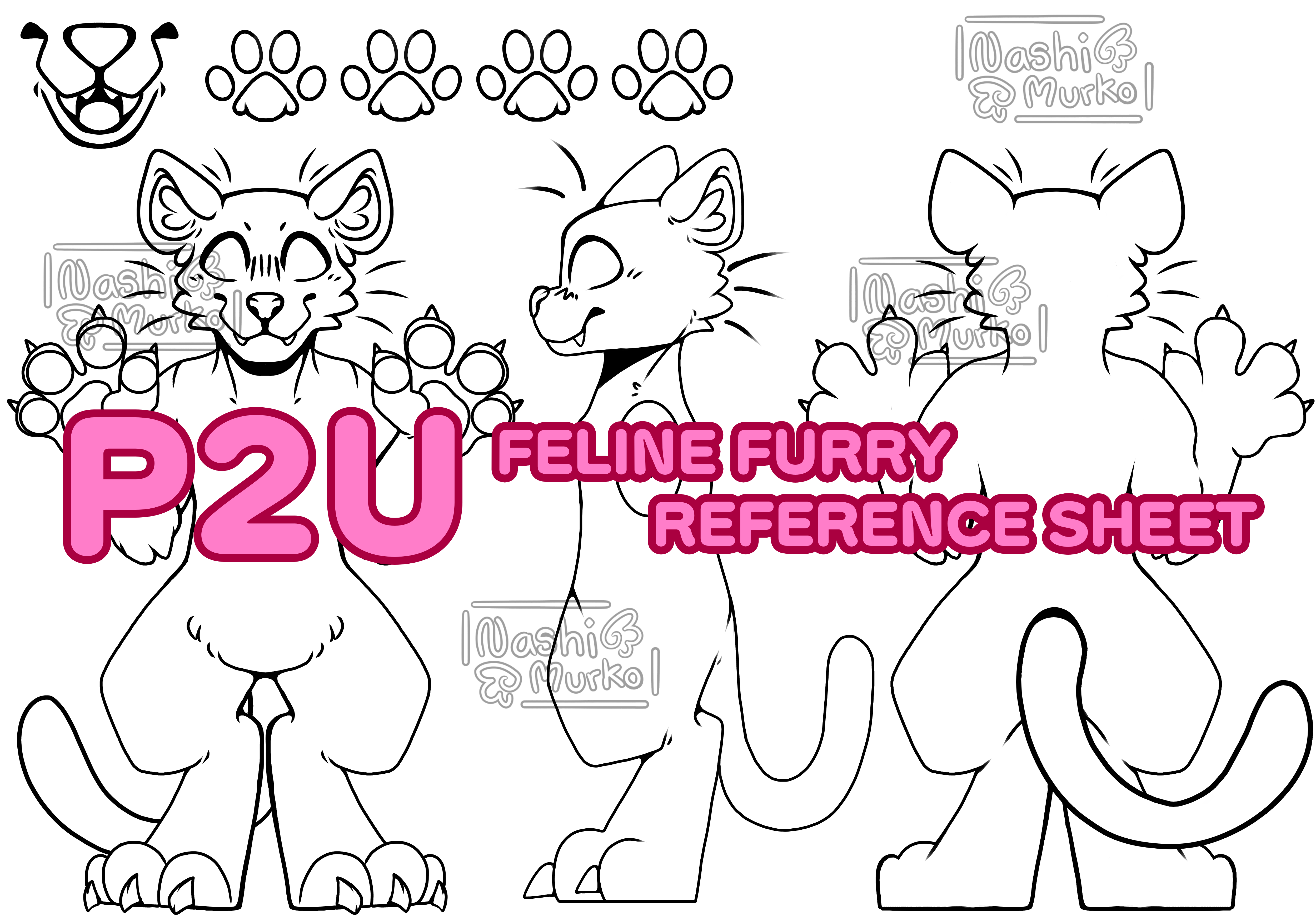 Cat 3 Sided Fursona Base - Payhip