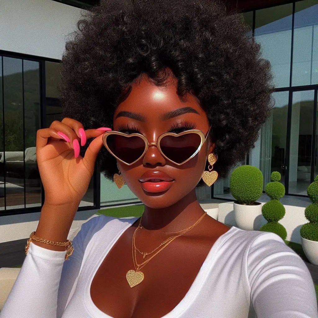 Afro Chic Glam Chibi Girl – Luxury Digital Artwork - Payhip