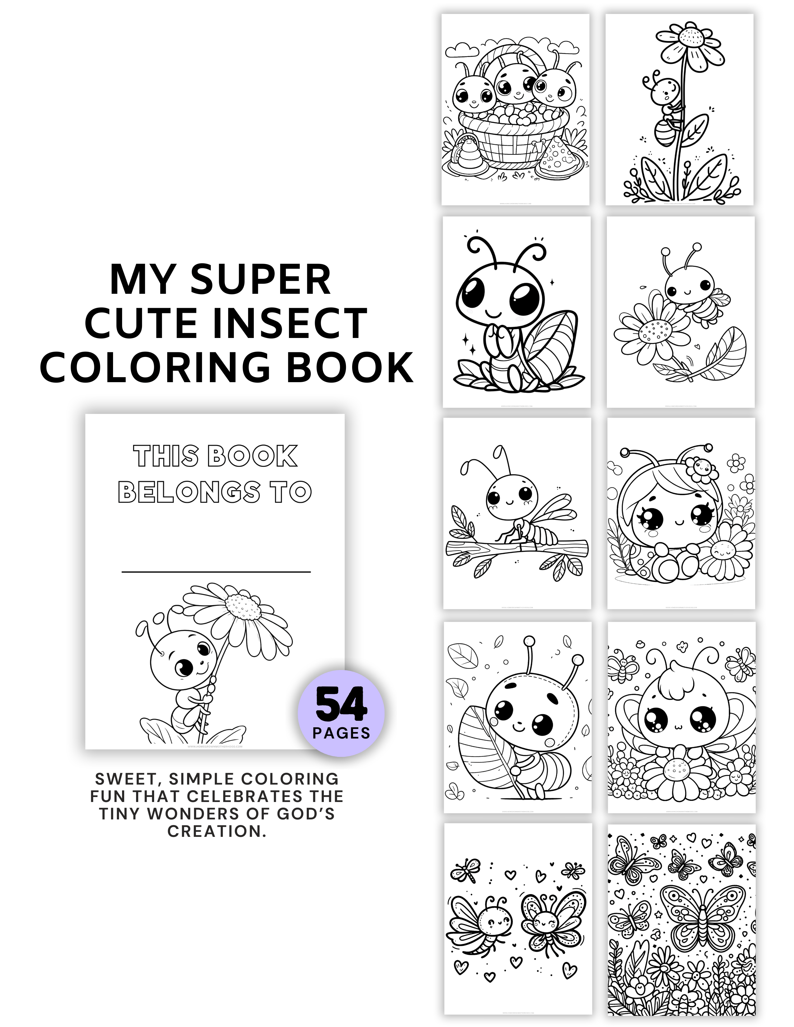 My Super Cute Insect Coloring Book