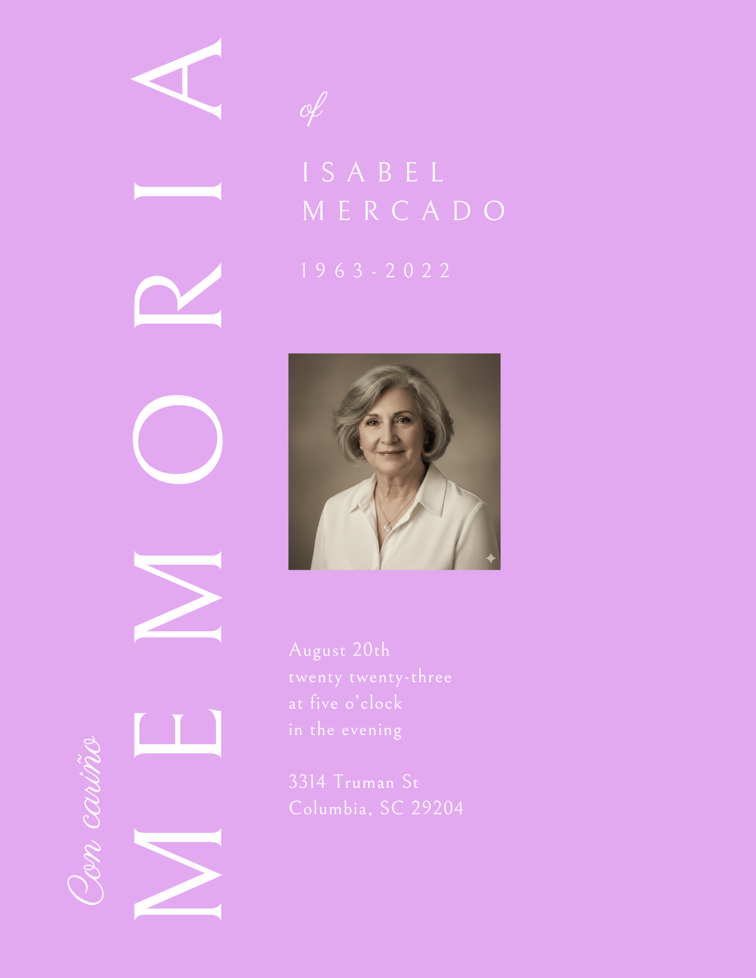 Plantilla de Programa Funerario en Español | Programa Memorial Editable ...