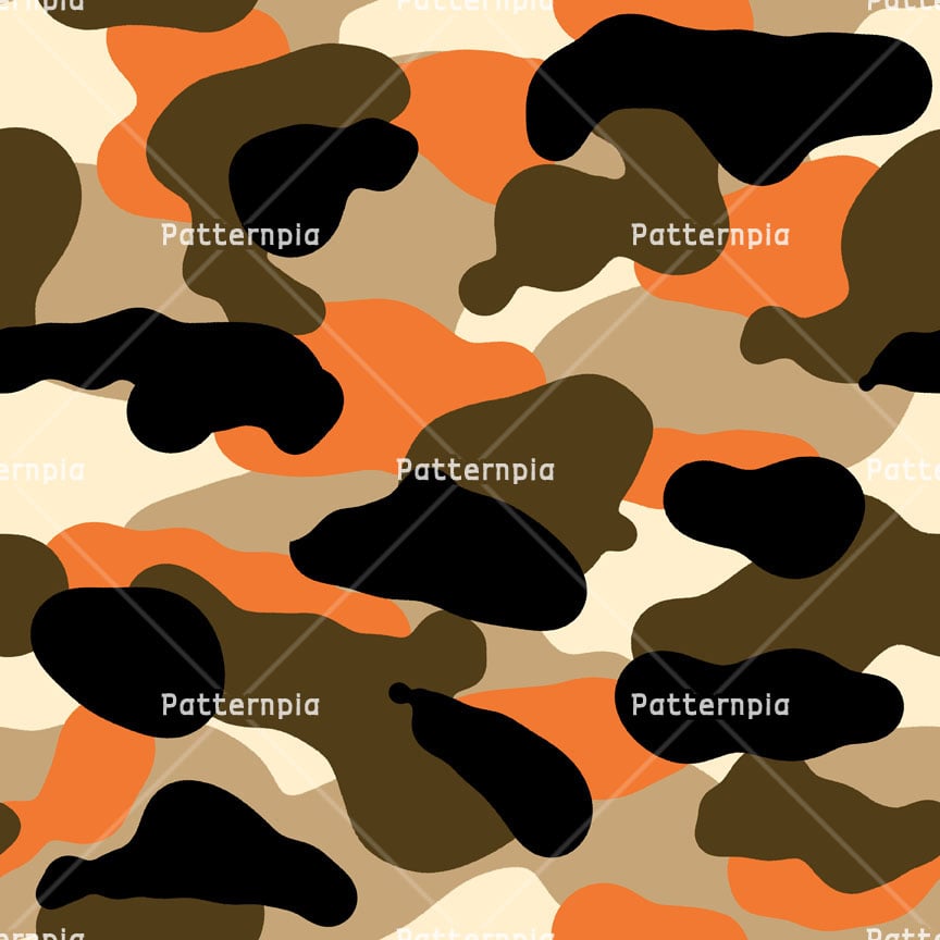 Patternpia Seamless Repeat Textile Pattern PSD JPG – Active Orange Camo ...