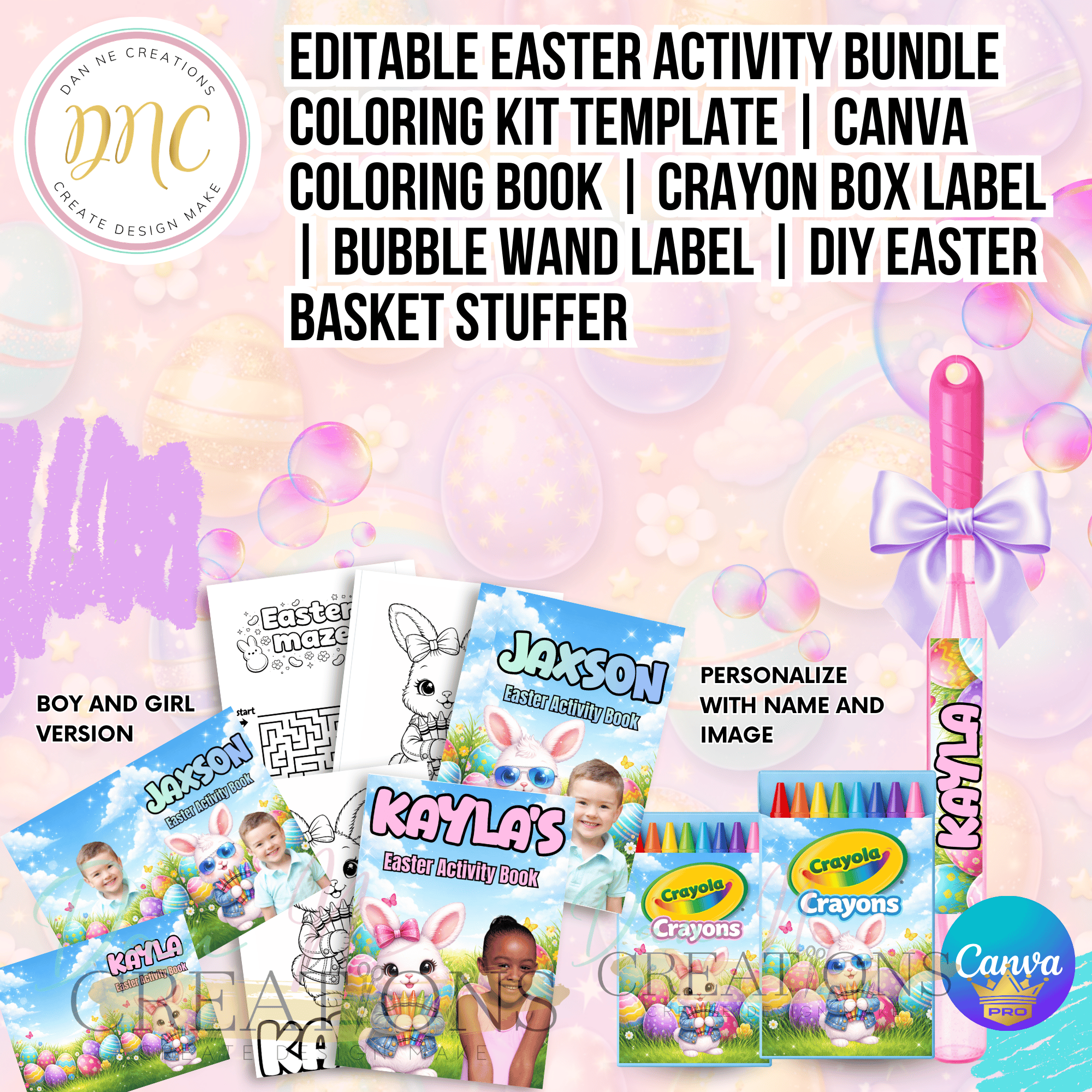 Editable Easter Activity Bundle Coloring Kit Template | Canva Coloring ...