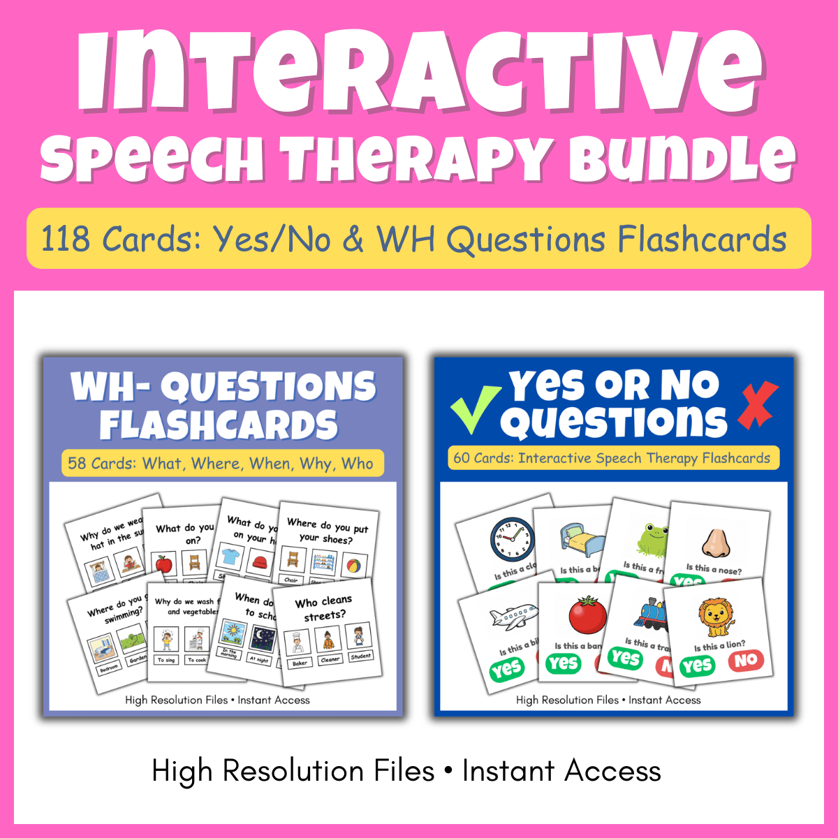 Interactive Yes/No & WH Questions Printable Flashcards Bundle for ...
