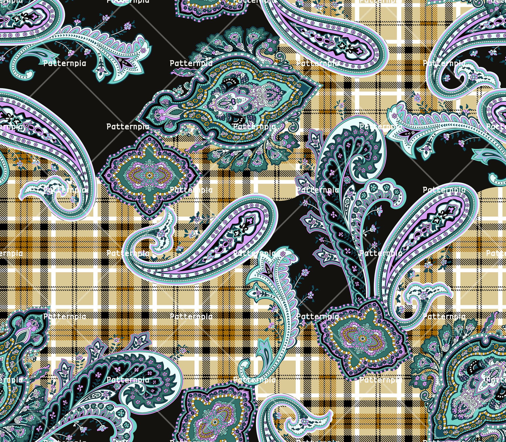 Patternpia Seamless Repeat Textile Pattern PSD JPG – Paisley Plaid ...