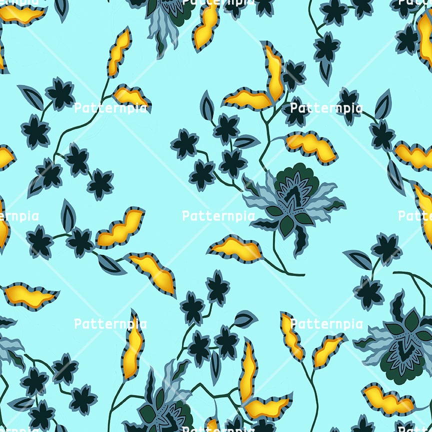 Patternpia Seamless Repeat Textile Pattern PSD JPG – Floral Vine Sky ...