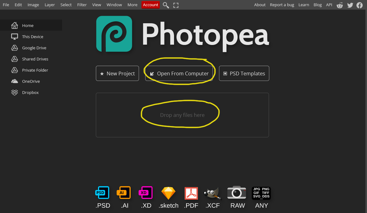 Add Image to Shapes in Photopea