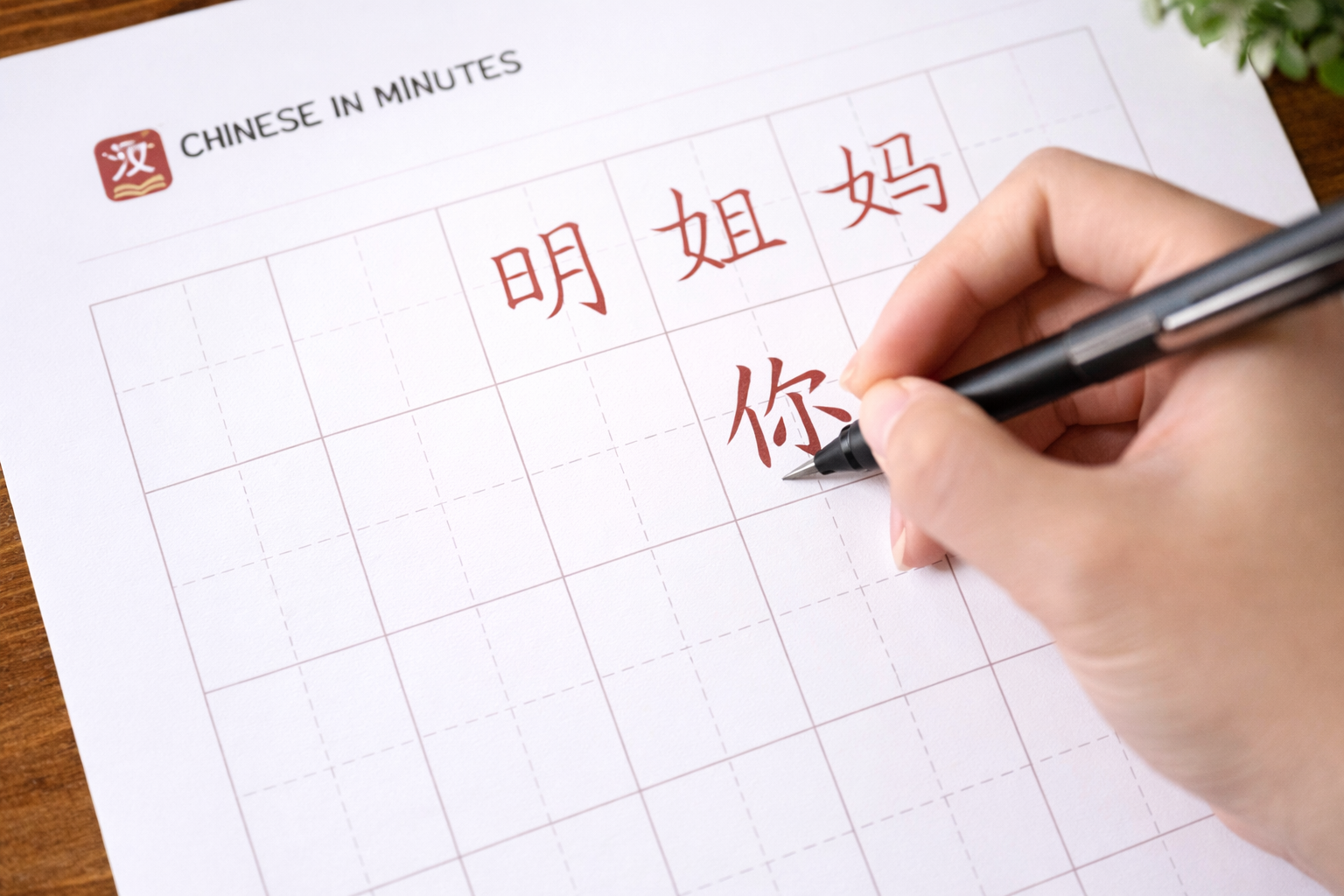 Tian Zi Ge Chinese Writing Practice Sheets (Free Printable PDF)