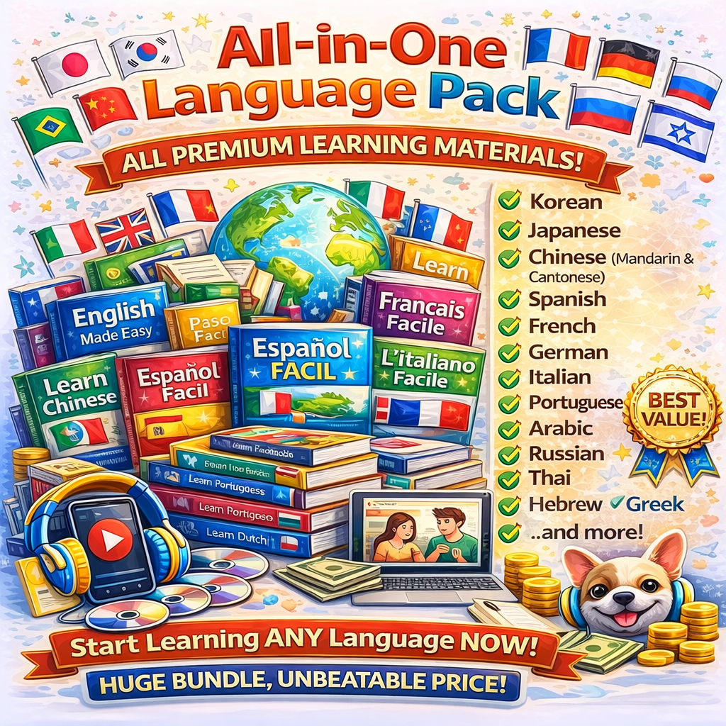 All in One Language Learning Bundle | 10000 Audio Lessons and 500 ...