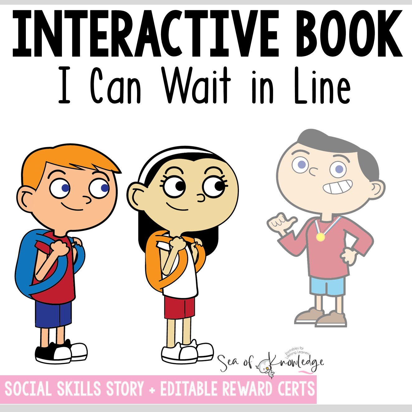 Wait in Line Social Skills Story Editable SEL Activities Patience ...