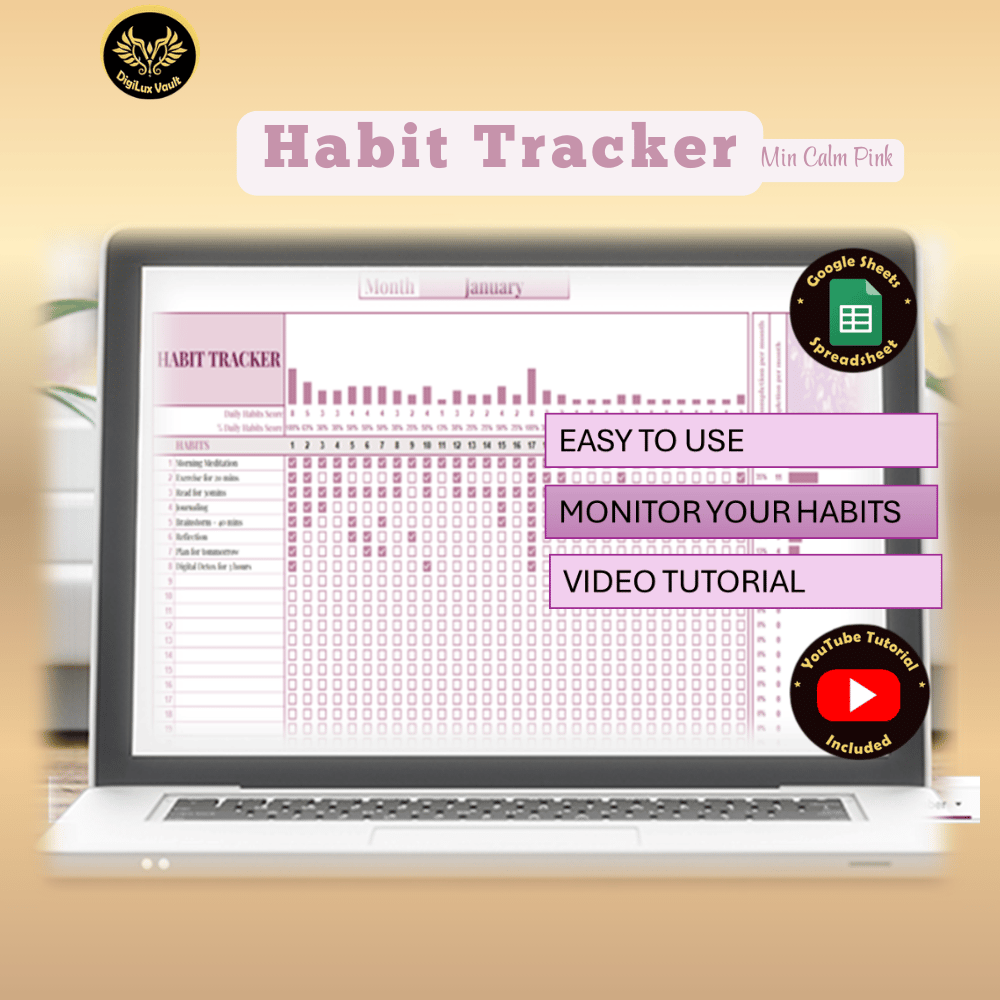 Digital Daily Tracker | Monthly Habit Tracker | Simple Habit Tracker ...