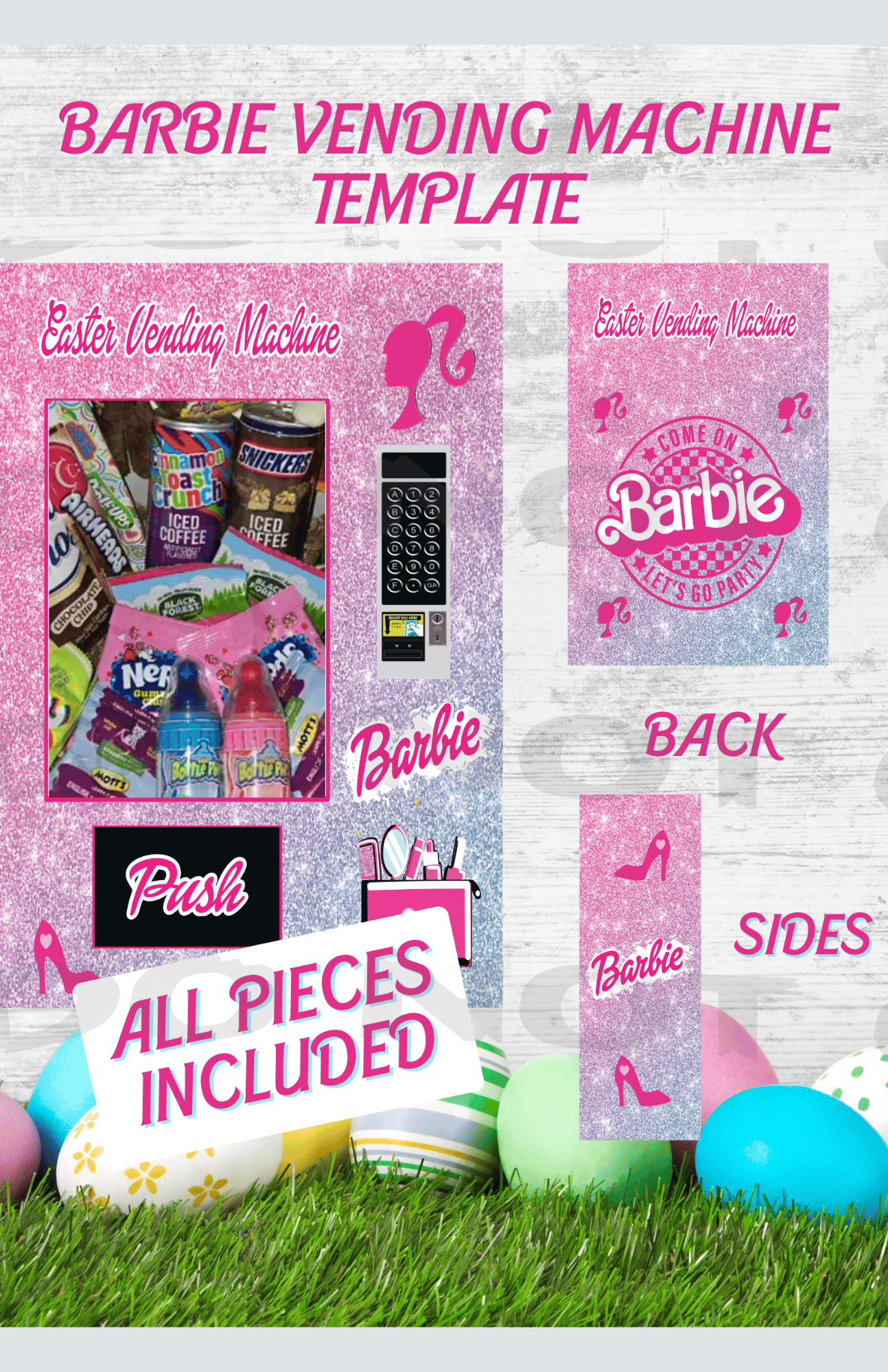Barbie-Inspired Easter Vending Machine Candy Box Template | Easter ...