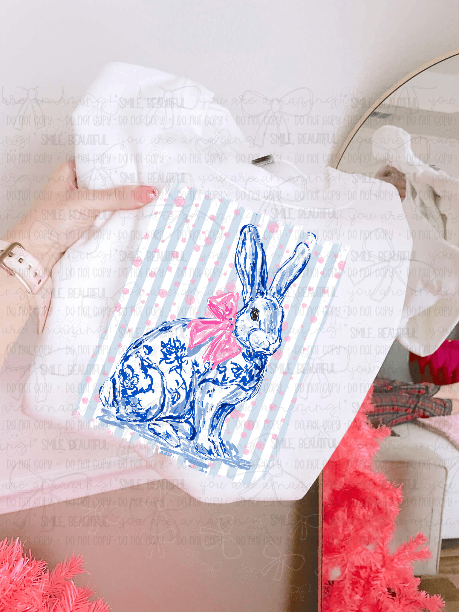 Blue and white bunny, no frame - Payhip