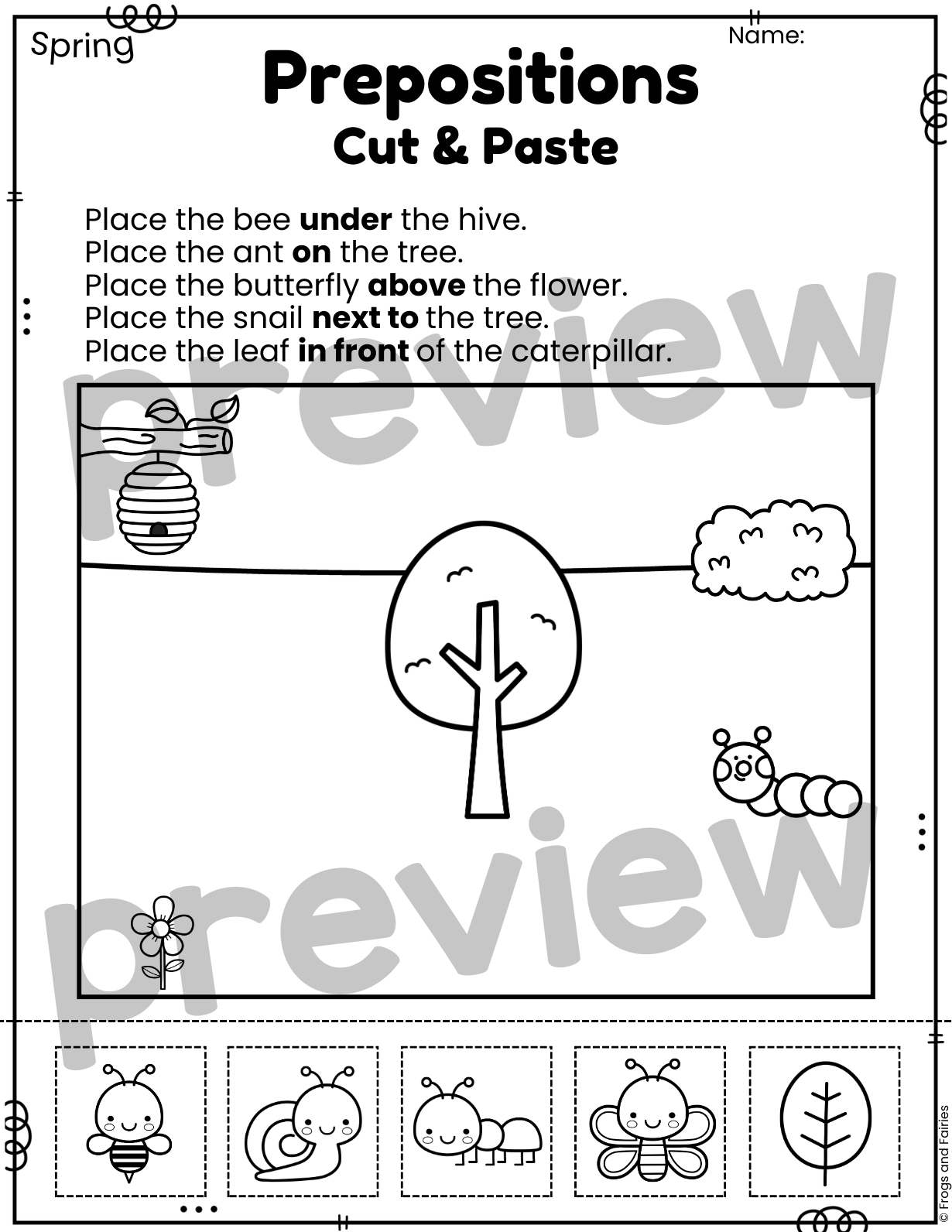 Spring-Themed Prepositions Worksheets – Interactive Activities for ...