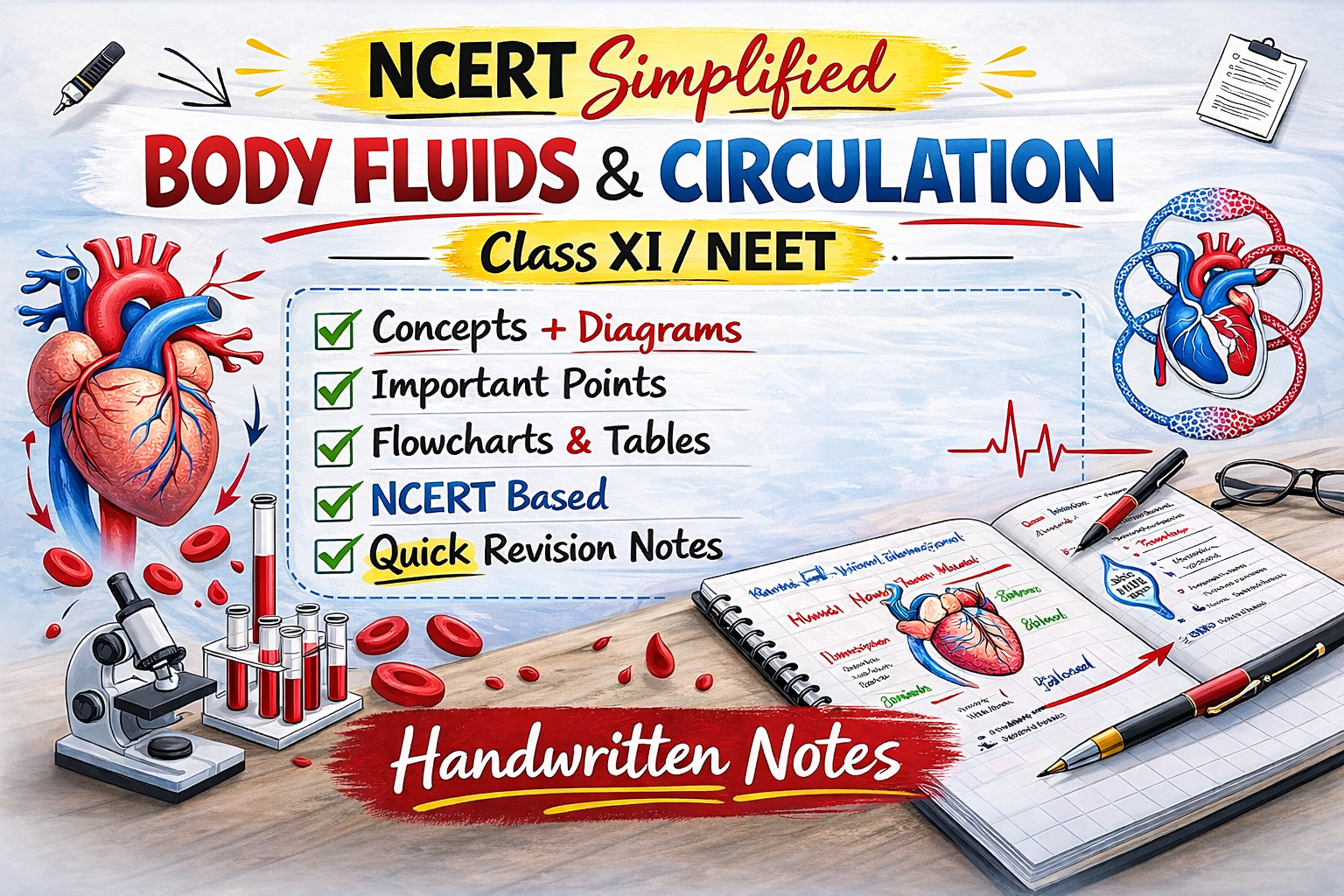 NCERT Simplified Body Fluids And Circulation Class XI/NEET Smart ...