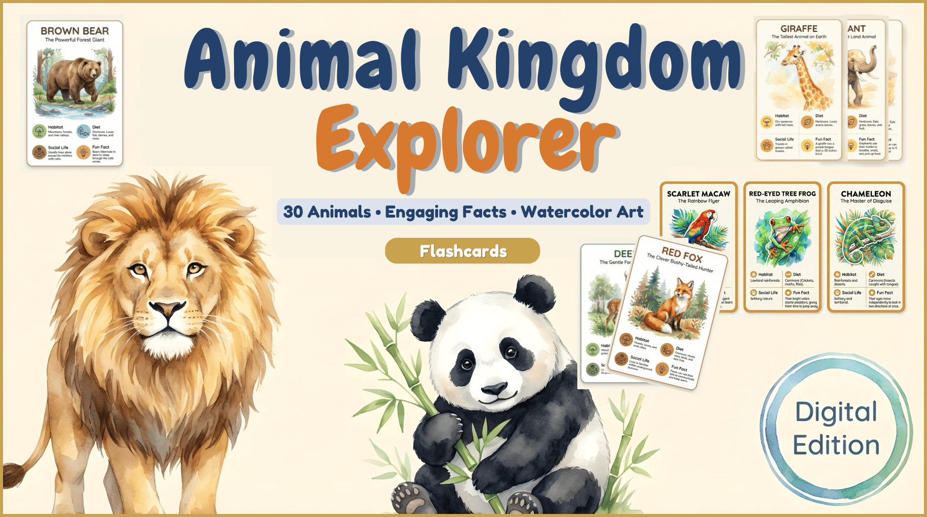 Animal Kingdom Explorer: Digital Learning Flashcards - Payhip