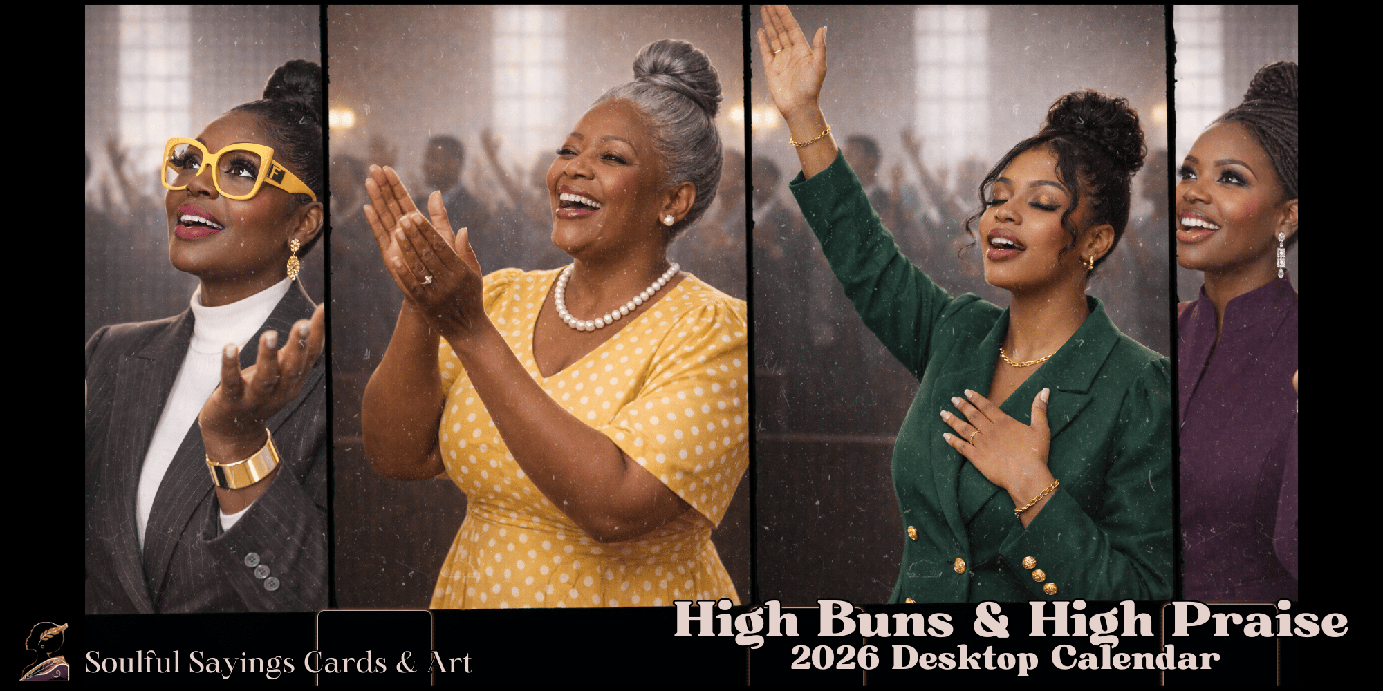 High Buns & High Praise 4x8 Desktop Calendar - Payhip