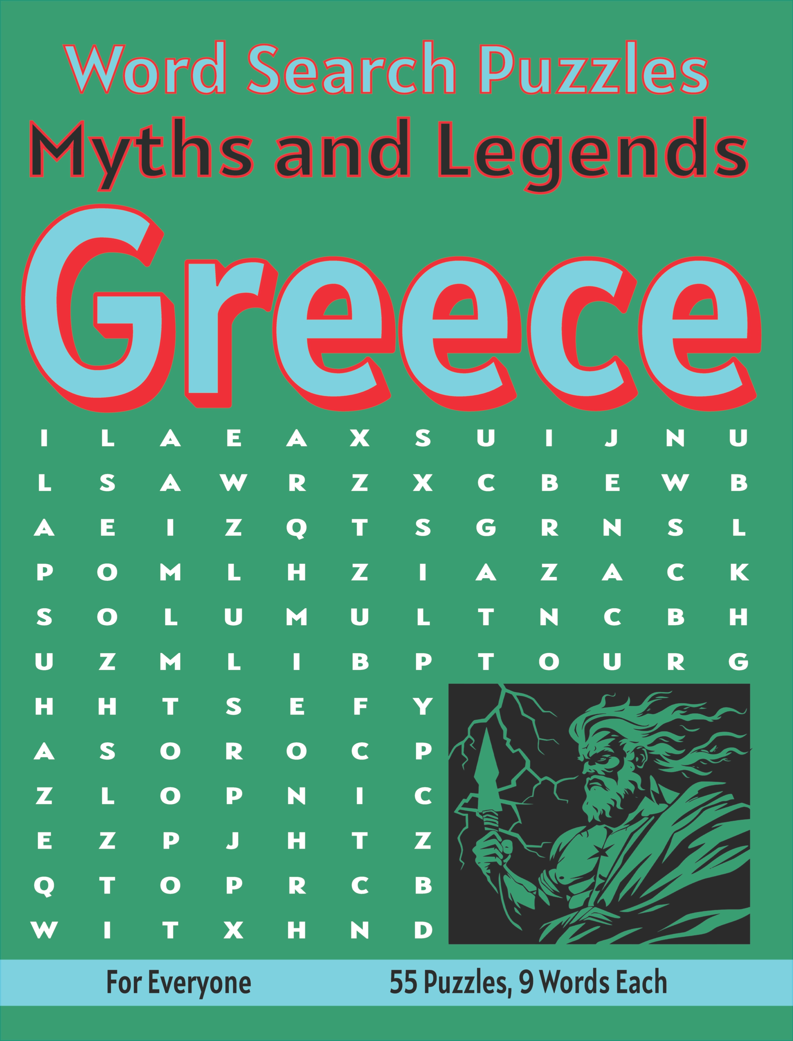 Greece Myths and Legends: Word Search Puzzle for Everyone - Printable ...