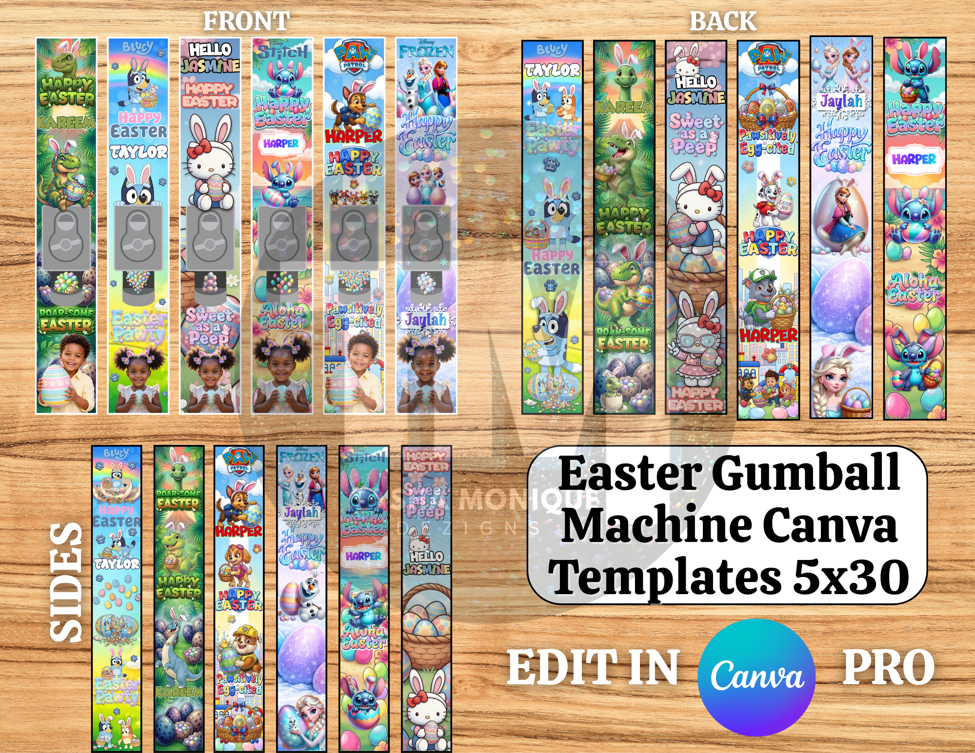 Editable Character Bundle Easter Gumball Machine Templates 5x30 - Payhip