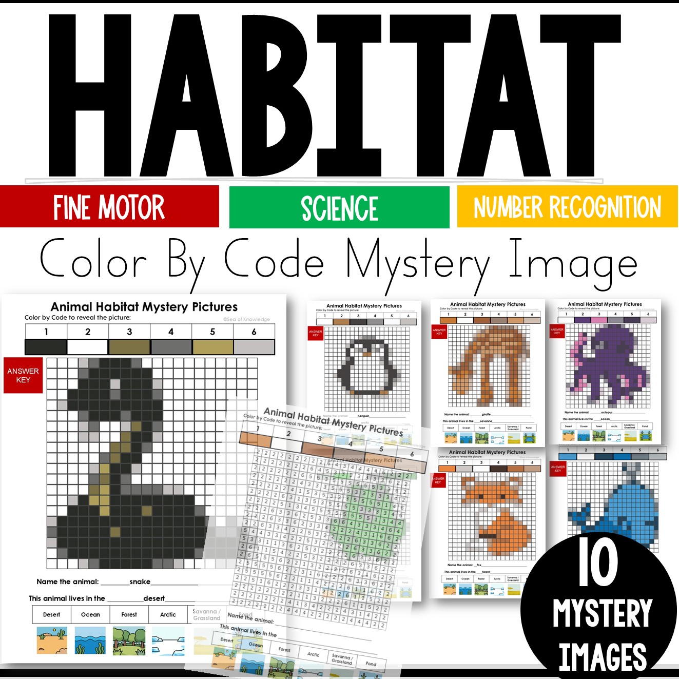 Habitat Coloring by Code Mystery Pixel Science Activity - Payhip