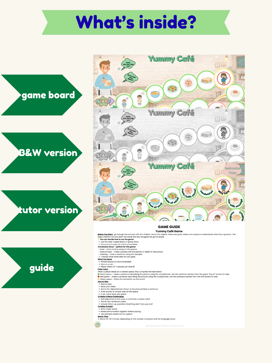 Yummy Café – ESL Printable Board Game - Payhip