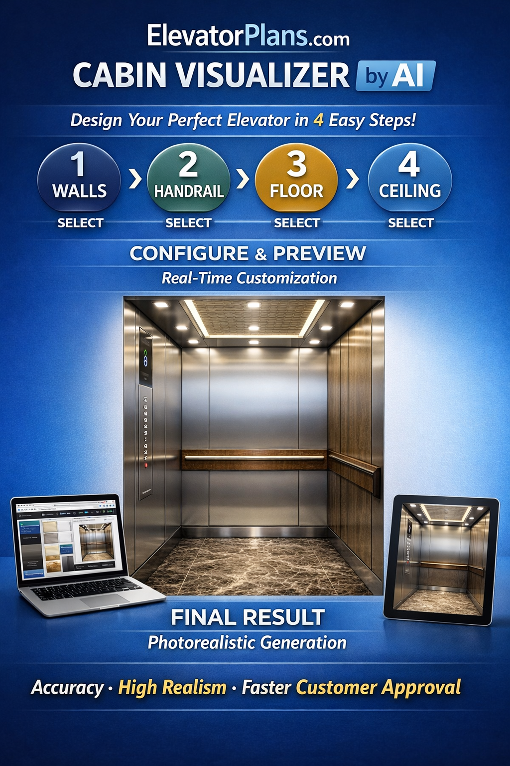 Elevator Cabin (Cabin Inox, Apron Standard)