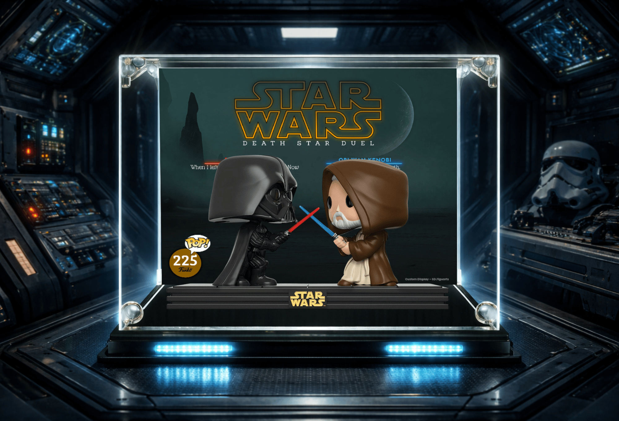 Star Wars Death Star Duel Poster – Diorama Background Scene – Funko Pop ...