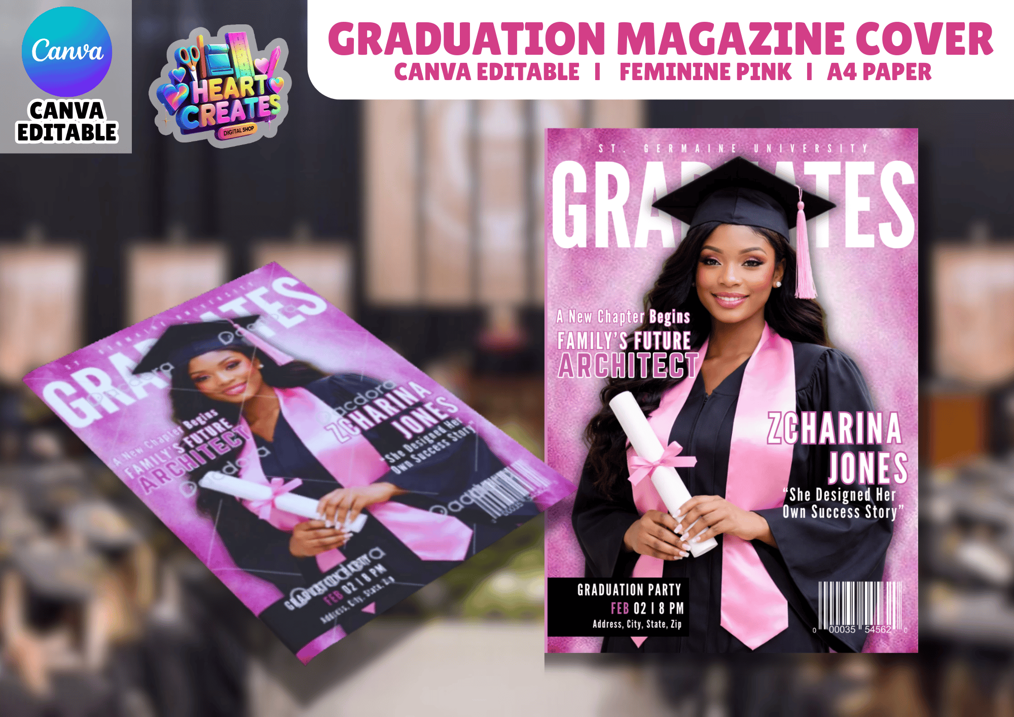 GRADUATION MAGAZINE COVER (PINK) - Payhip