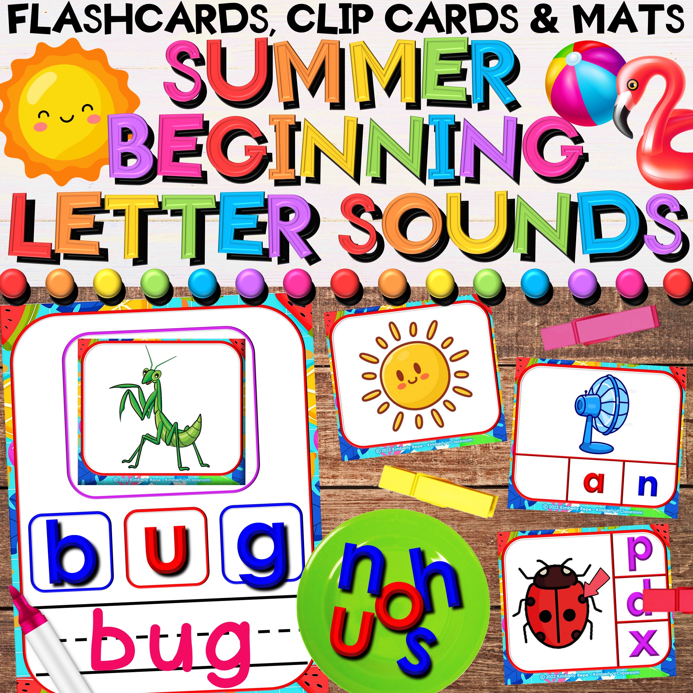 Summer CVC Beginning Letter Sounds Center - Task Cards & Writing ...