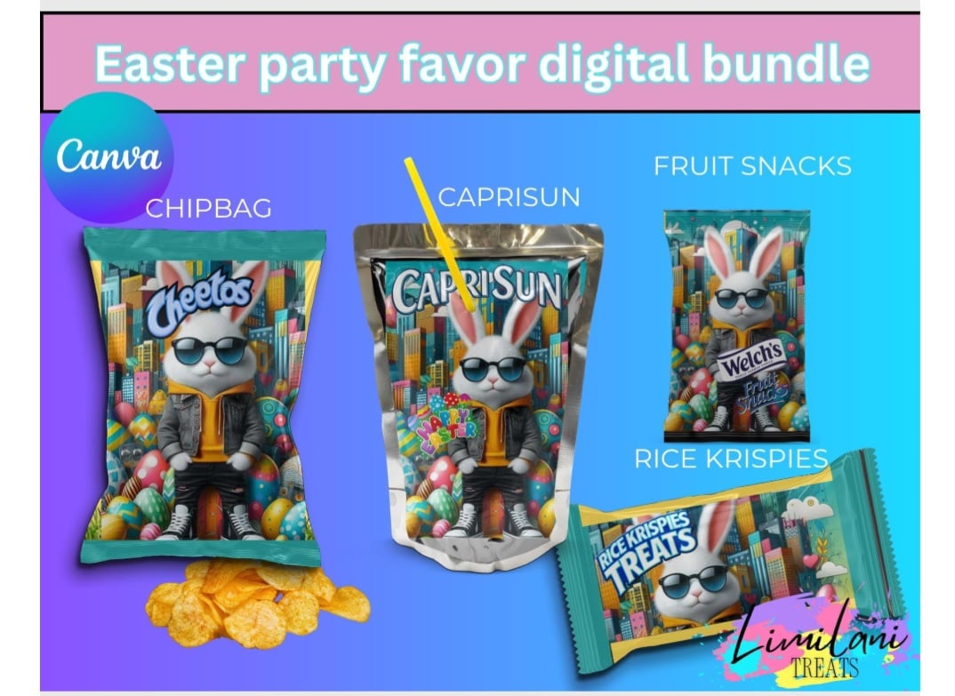 Boys bunny easter party favor bundle - Payhip