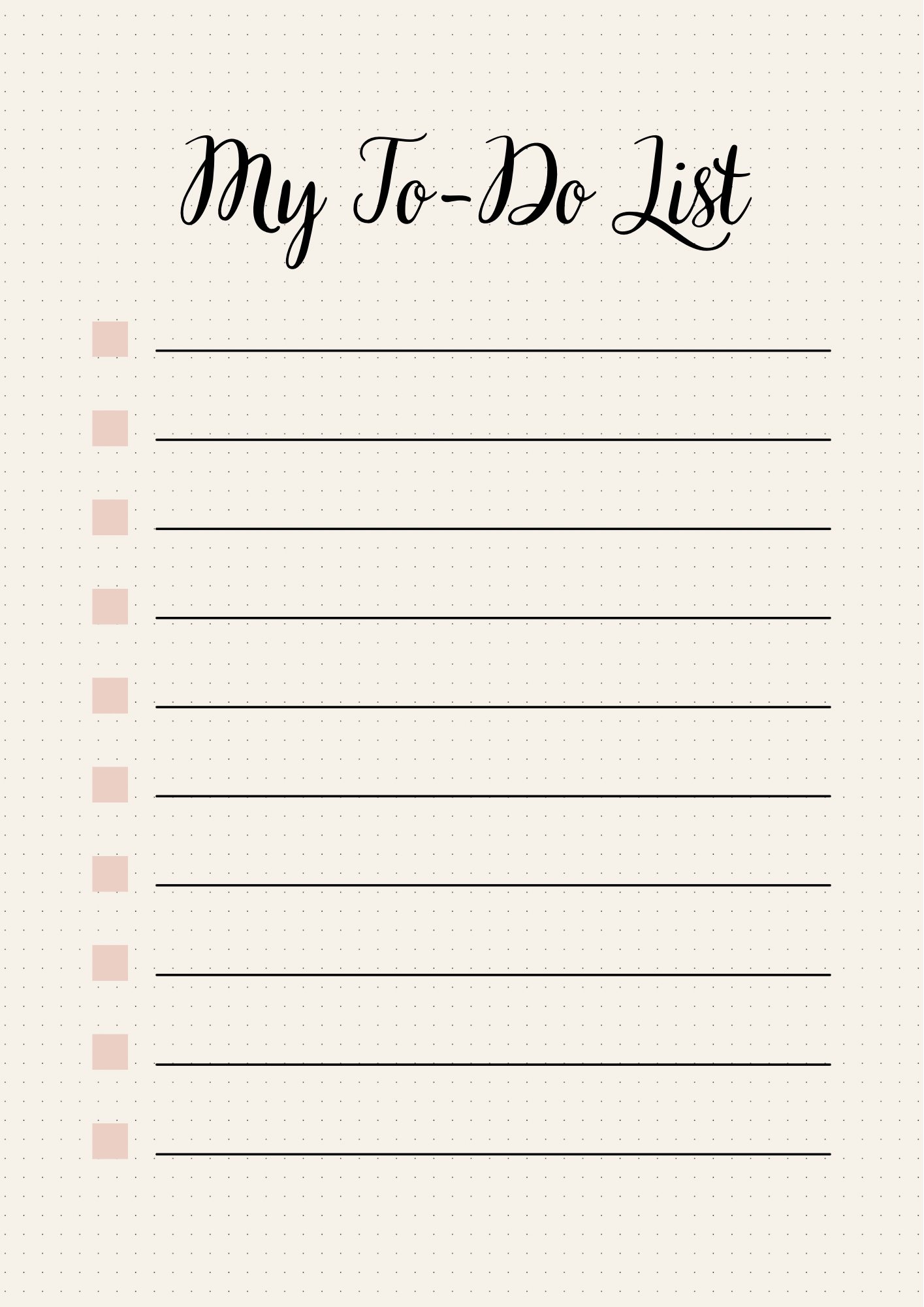 My To-Do List | A4 | 1-Page | Printable PDF | Instant & Digital ...