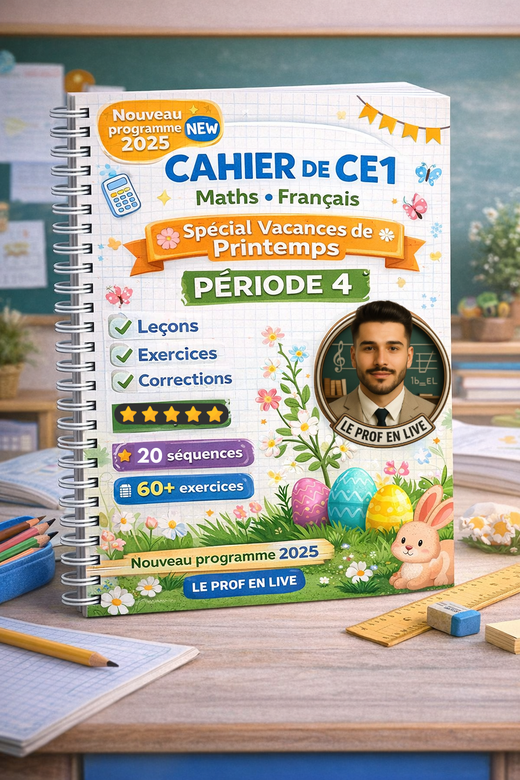 Cahier CE1 - Période 4 (Mars-Avril-Mai) Maths - Français (Leçons ...