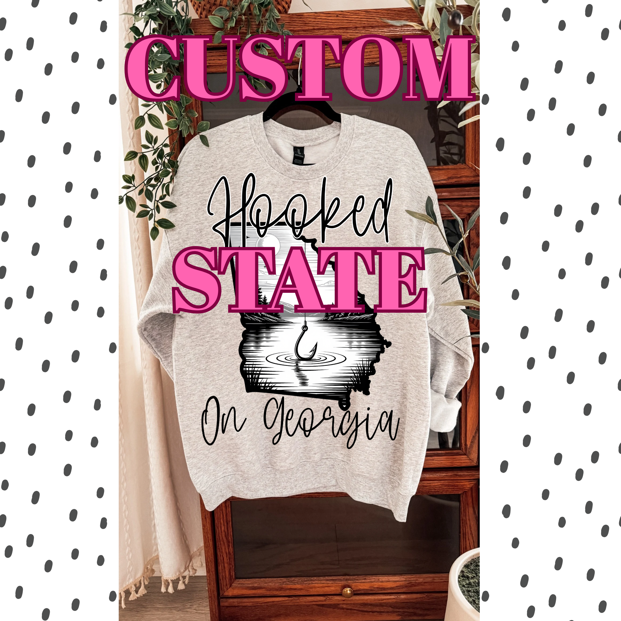 CUSTOM STATE Hooked on - PNG digital file only - Payhip