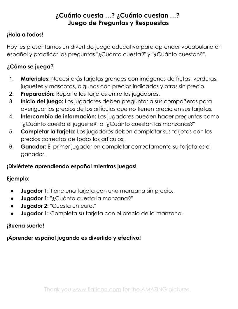 ¿Cuánto cuesta? How much it costs? - Juego - Payhip
