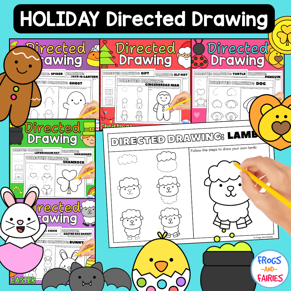 Holiday-Themed Directed Drawing Worksheets Bundle – Fun Holiday Art ...