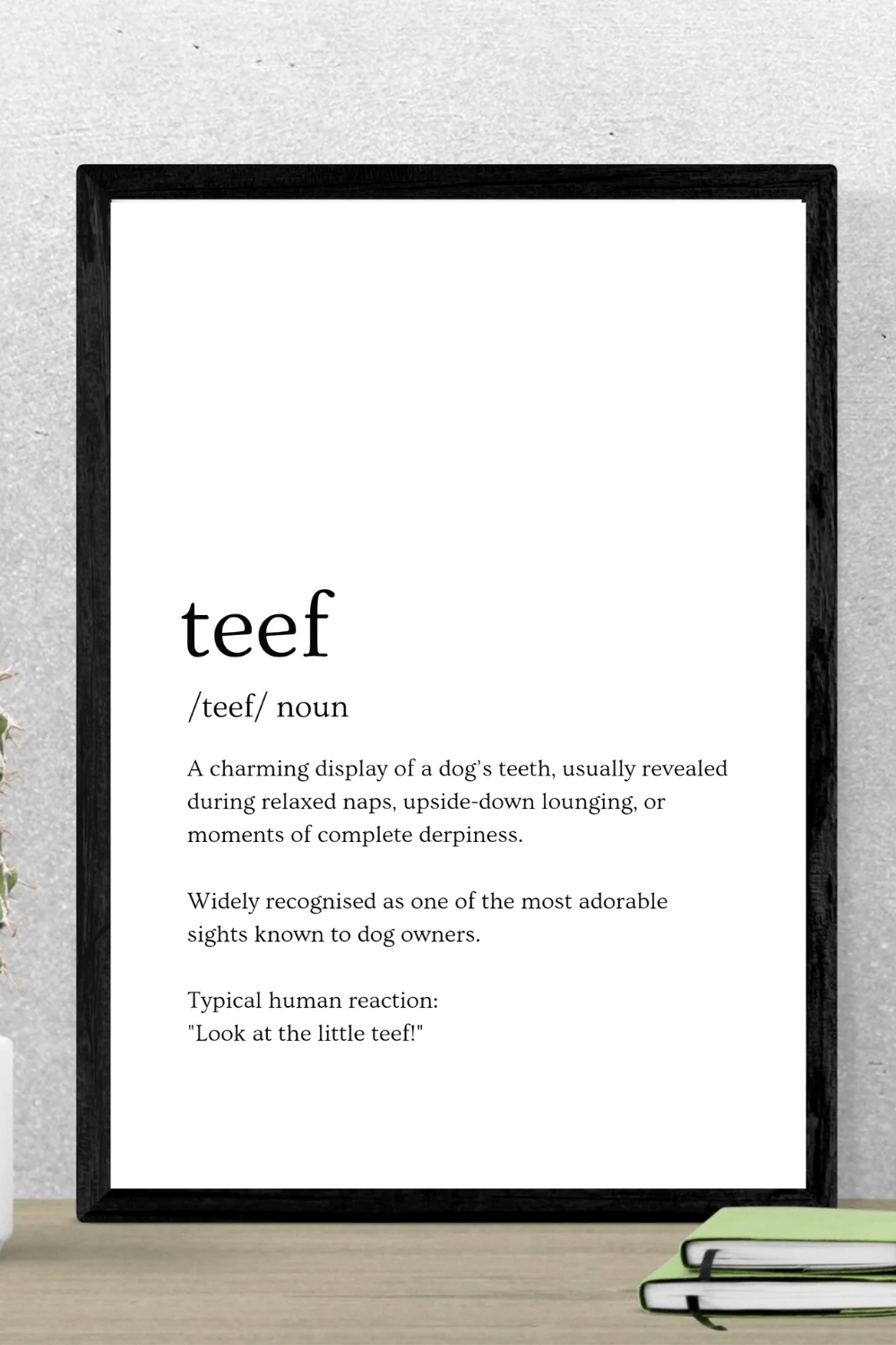 Teef Dog Definition Print | Funny Dog Lover Gift | Dog Wall Art - Payhip