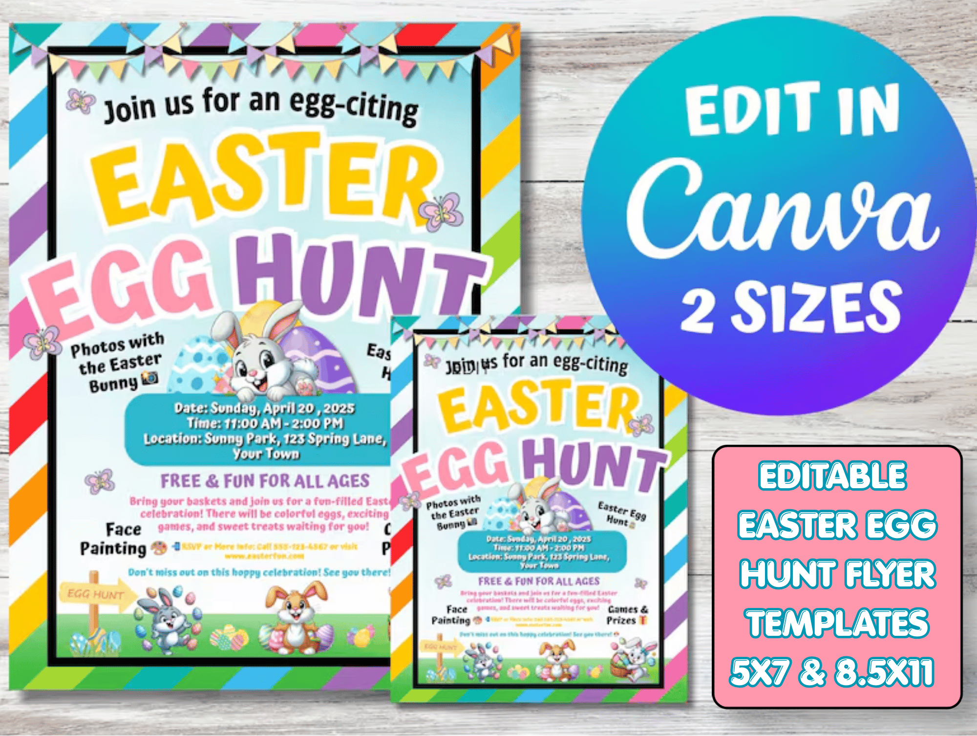 Editable Easter Egg Hunt Flyer Templates - Payhip