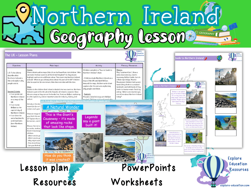 KS1 Northern Ireland Geography Lesson Identifying Capital City and Key ...