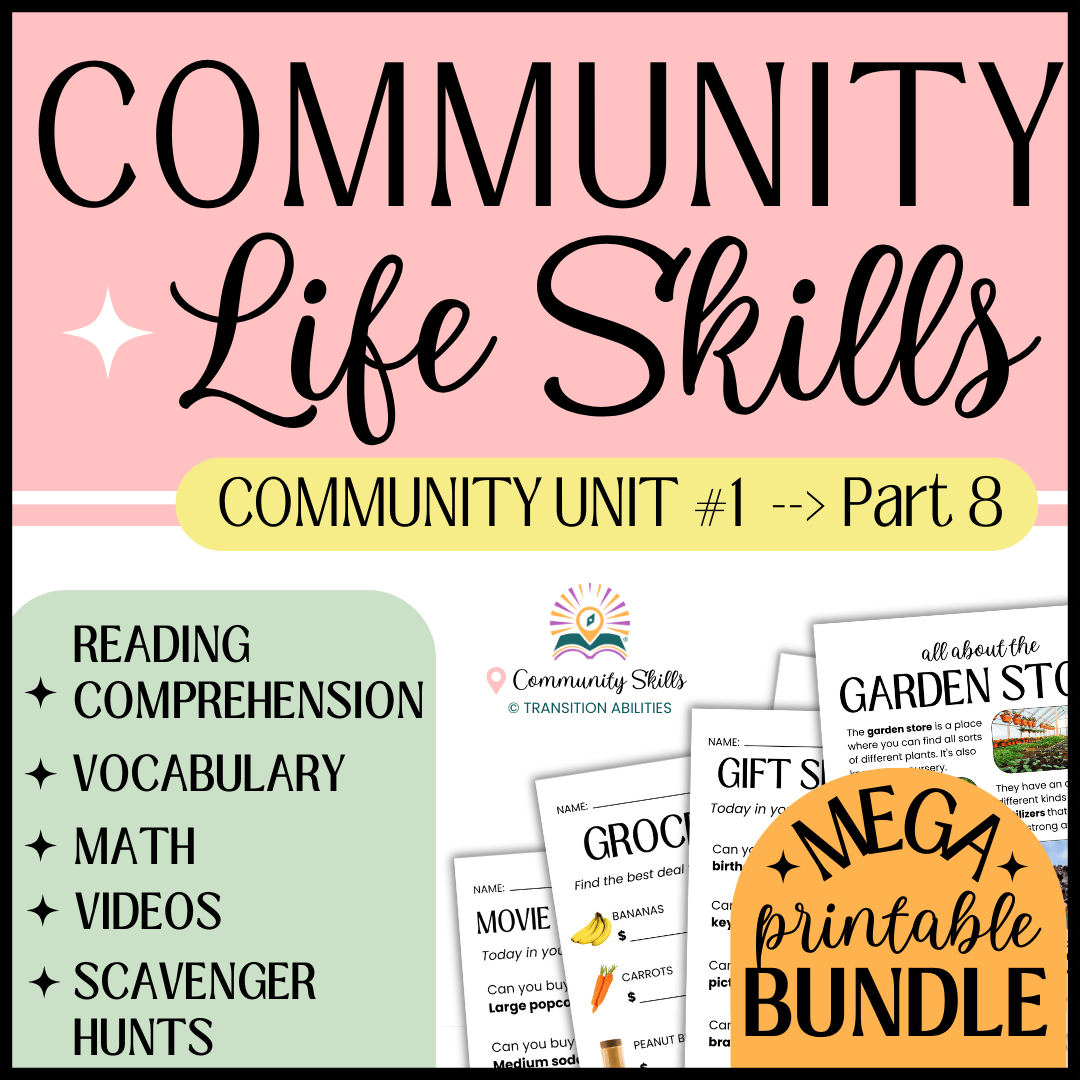 MEGA LIFE SKILL BUNDLE | Community Reading, Math & Scavenger Hunt ...