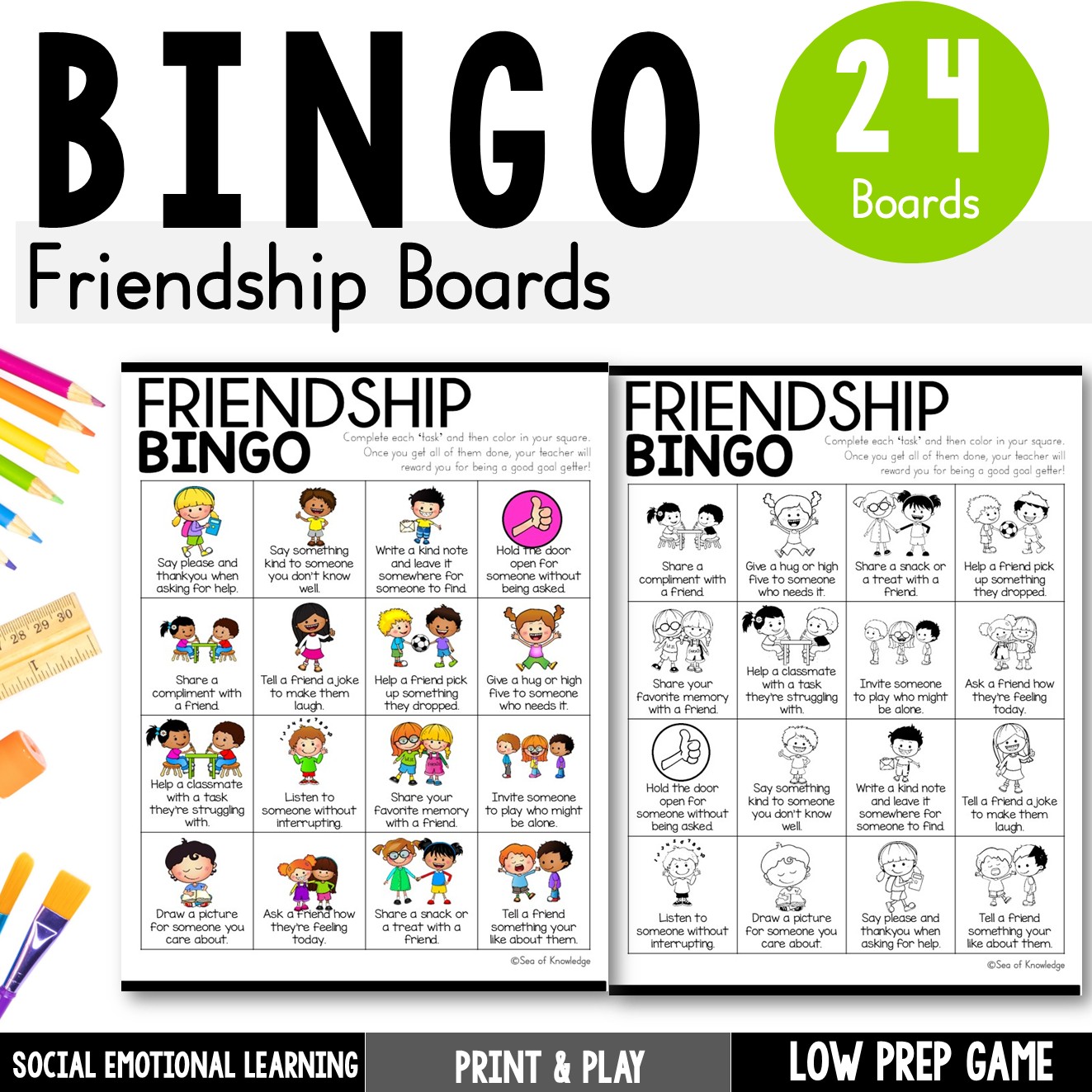Friendship Bingo Healthy Friendships | February SEL | Kindness Empathy ...