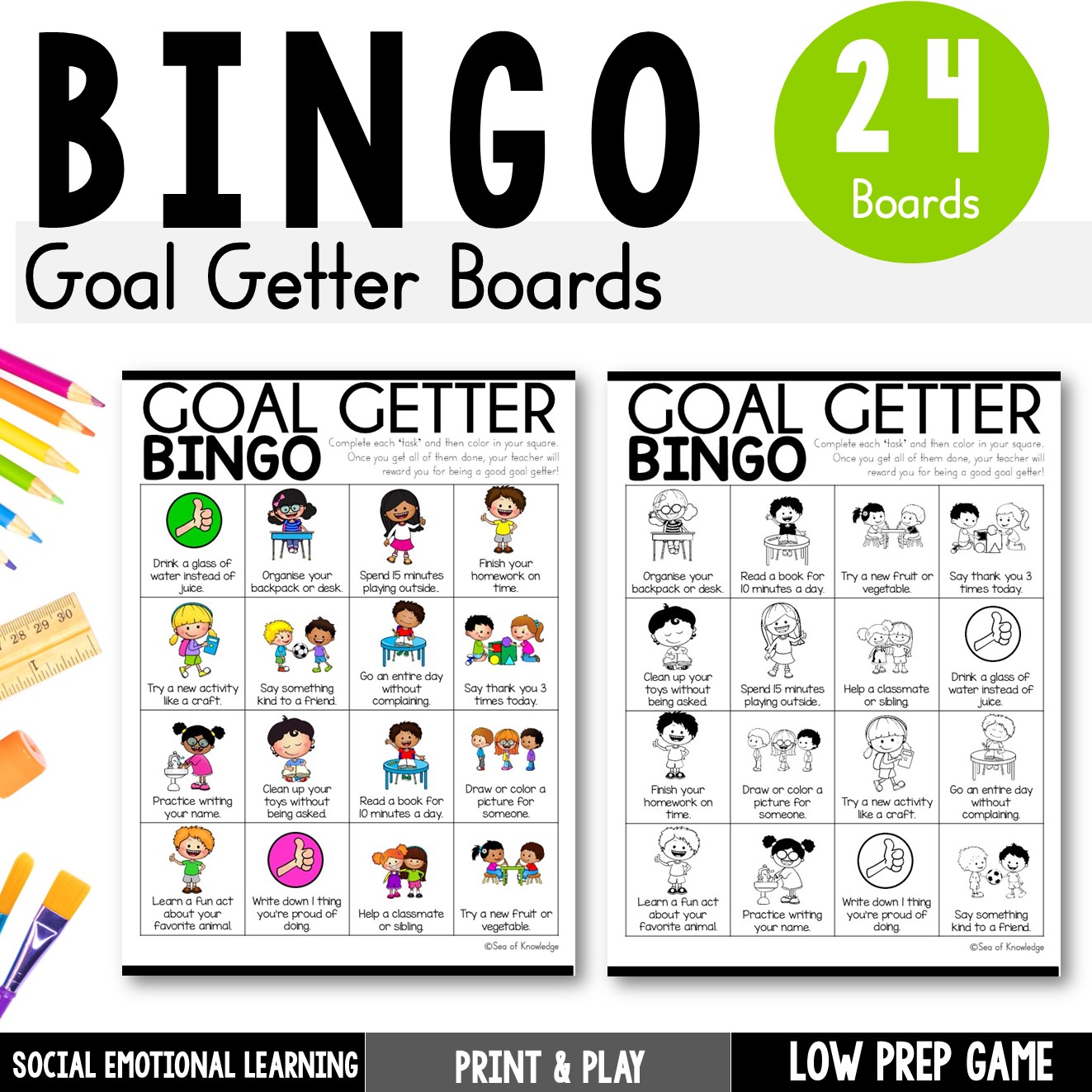 Winter SEL Activities | Winter Bingo Goal Setting | New Year SEL - Payhip