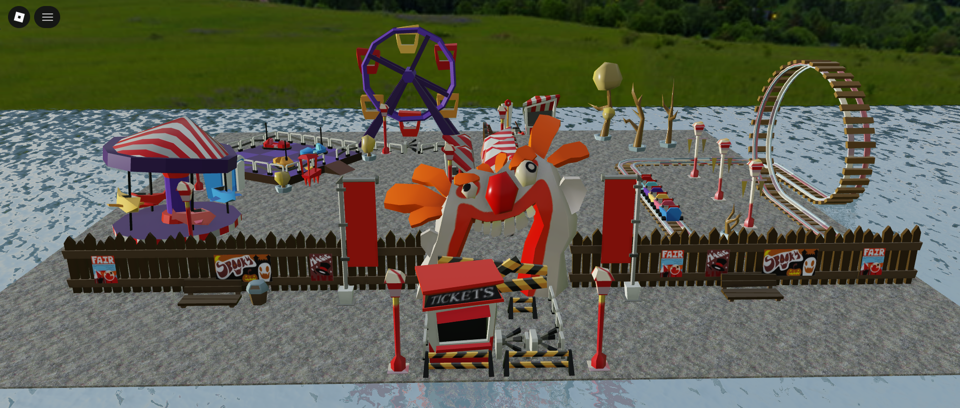 Free Amusement Park Environment Pack – Roblox Theme Park Map Asset
