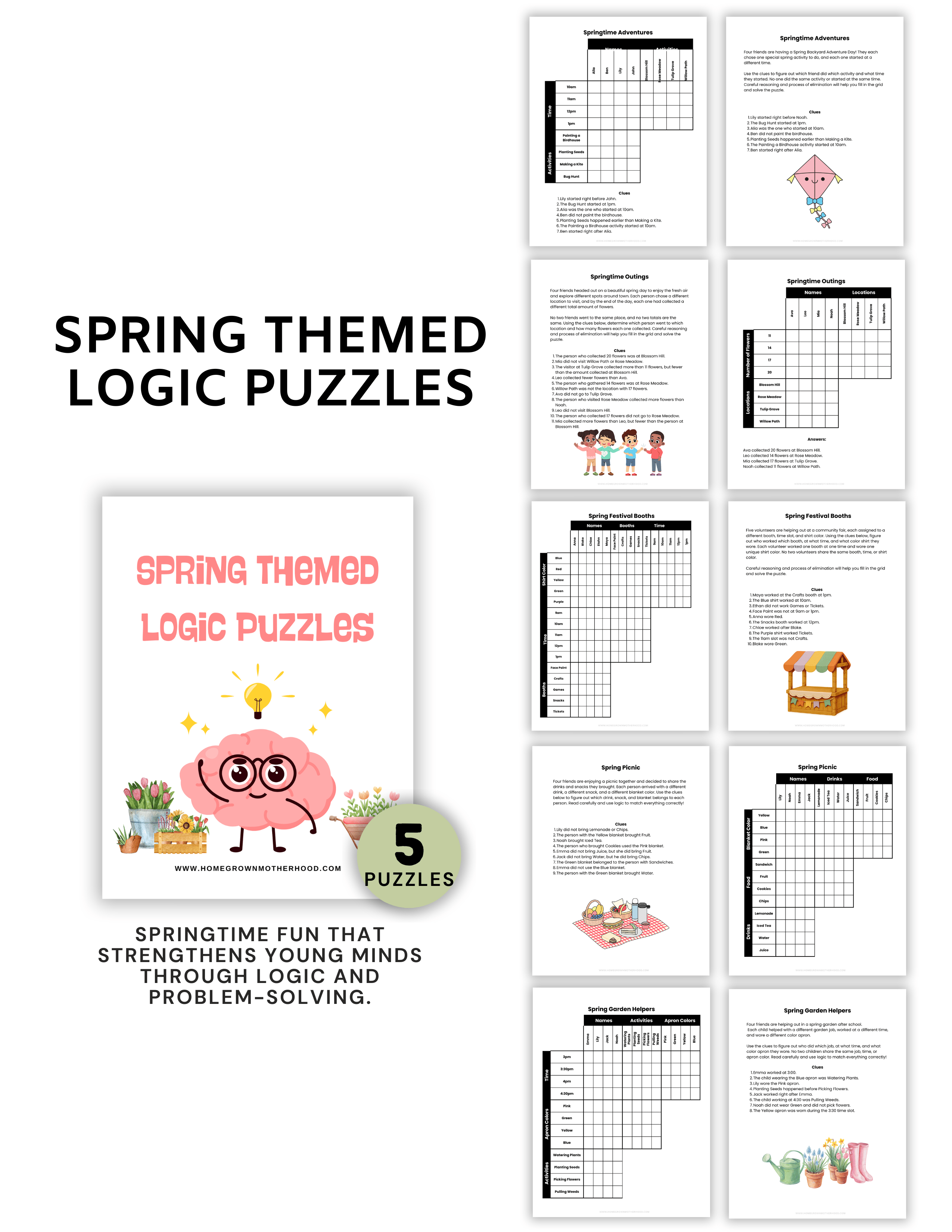 Spring Themed Logic Puzzles