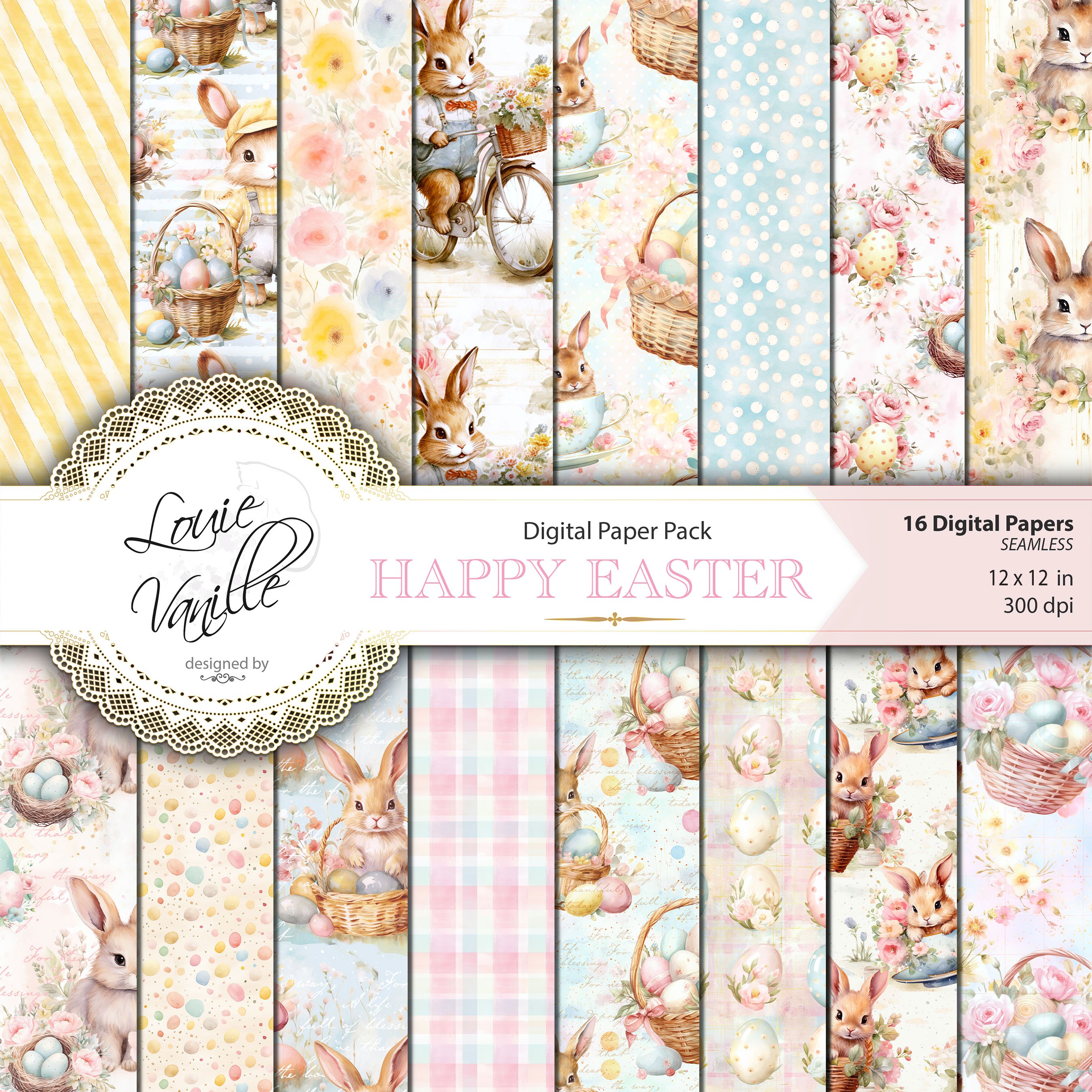 Happy Easter Digital Paper - Payhip