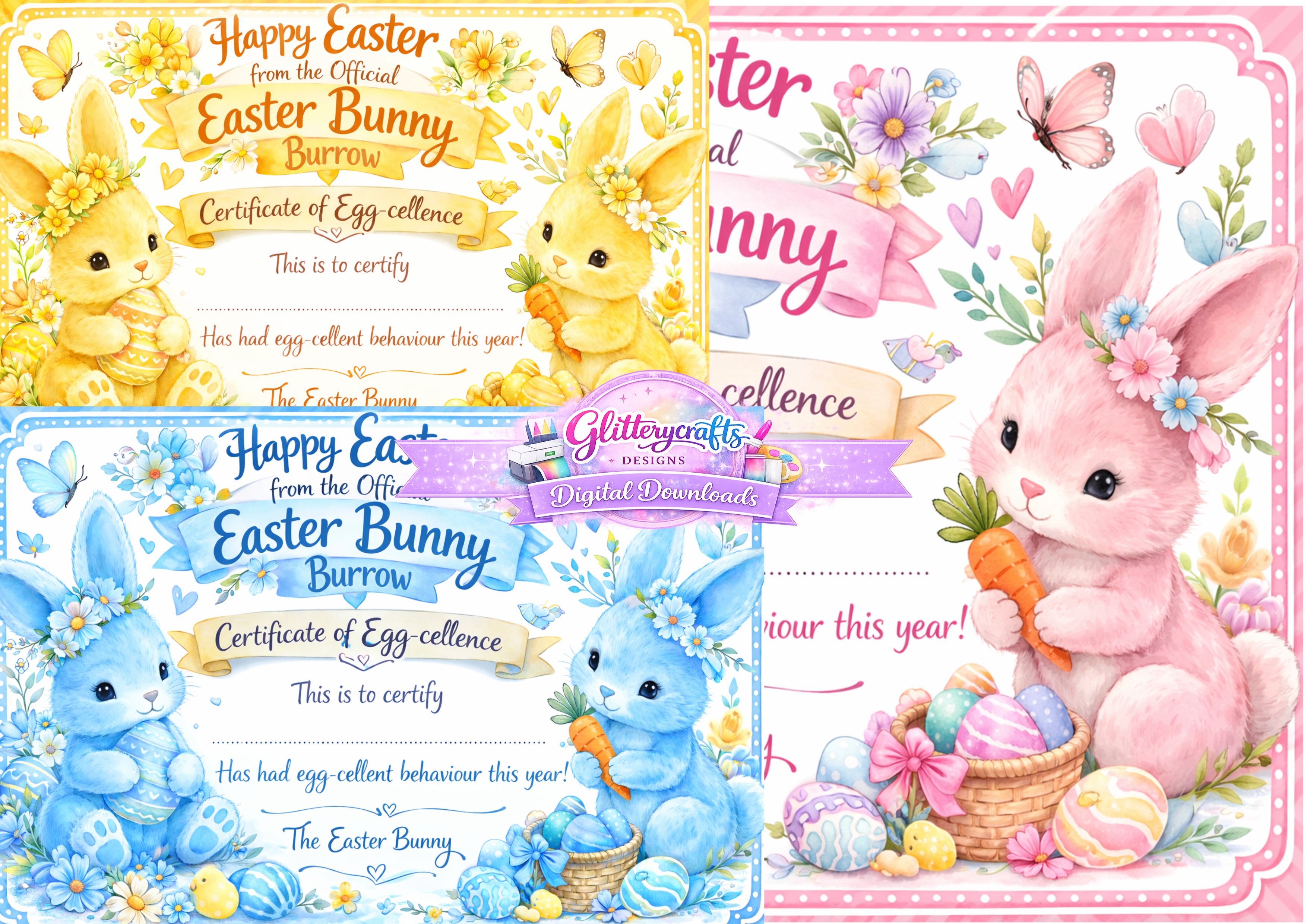 Easter certificates x 3 PNG Digital Downloads. - Payhip