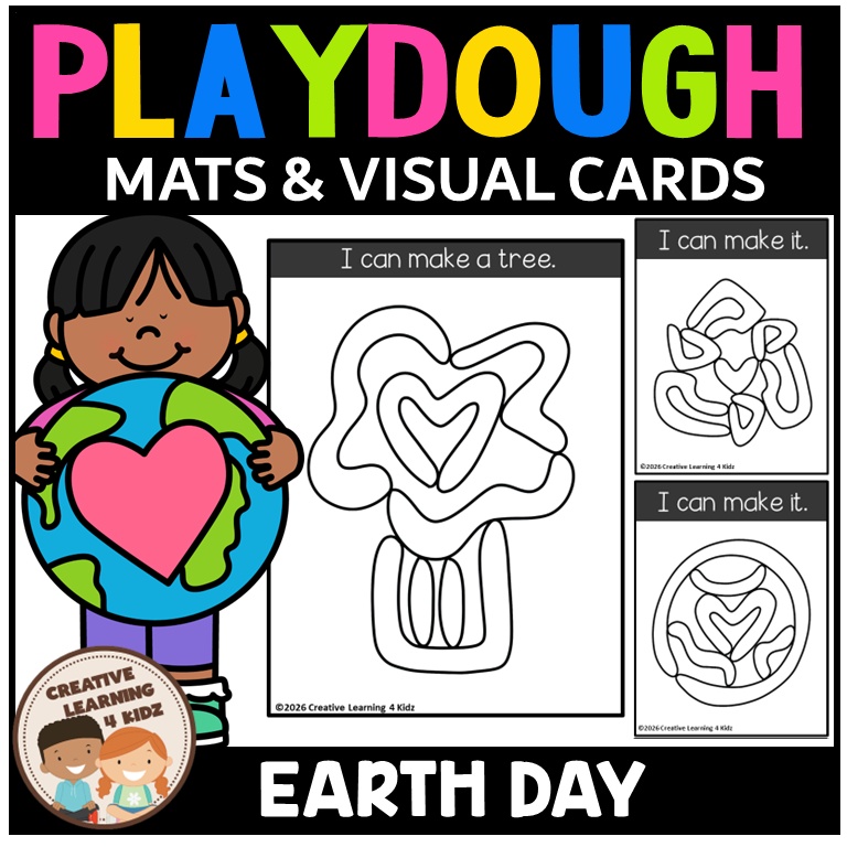 Earth Day Playdough Mats & Visual Cards | Fine Motor & Science Activity