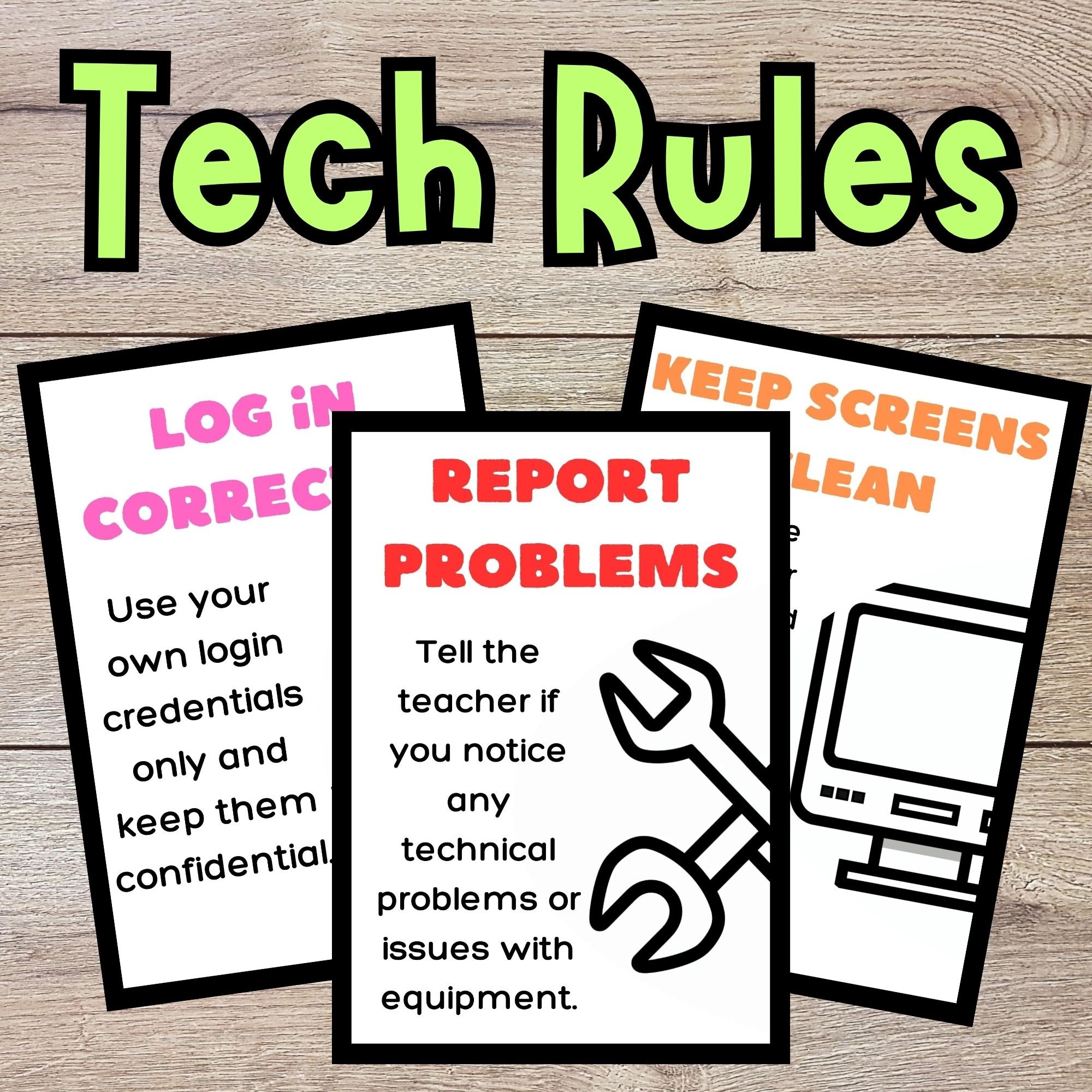 Technology Rules Computer Lab Classroom Decor - Payhip