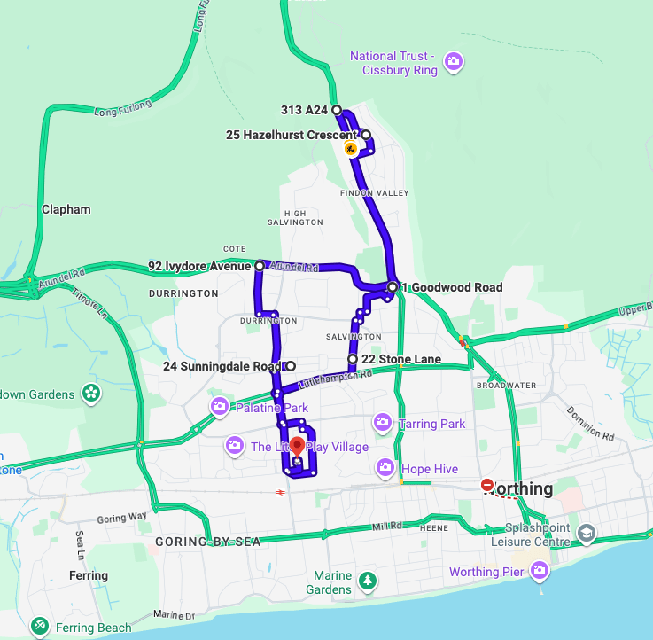 Worthing Driving Test Routes | 6 Google Maps Practice Routes - Payhip