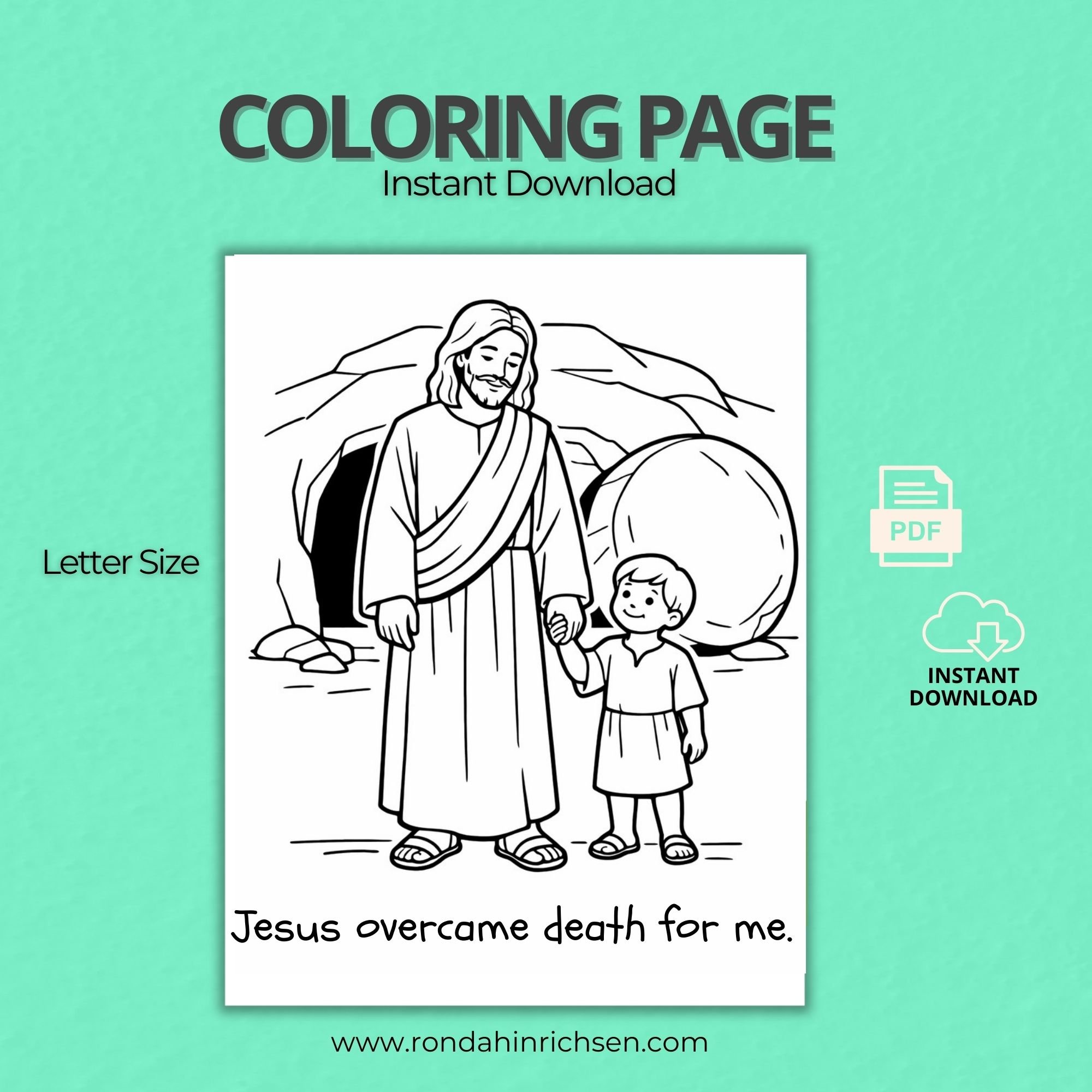 Jesus Overcame Death Coloring Page - Payhip