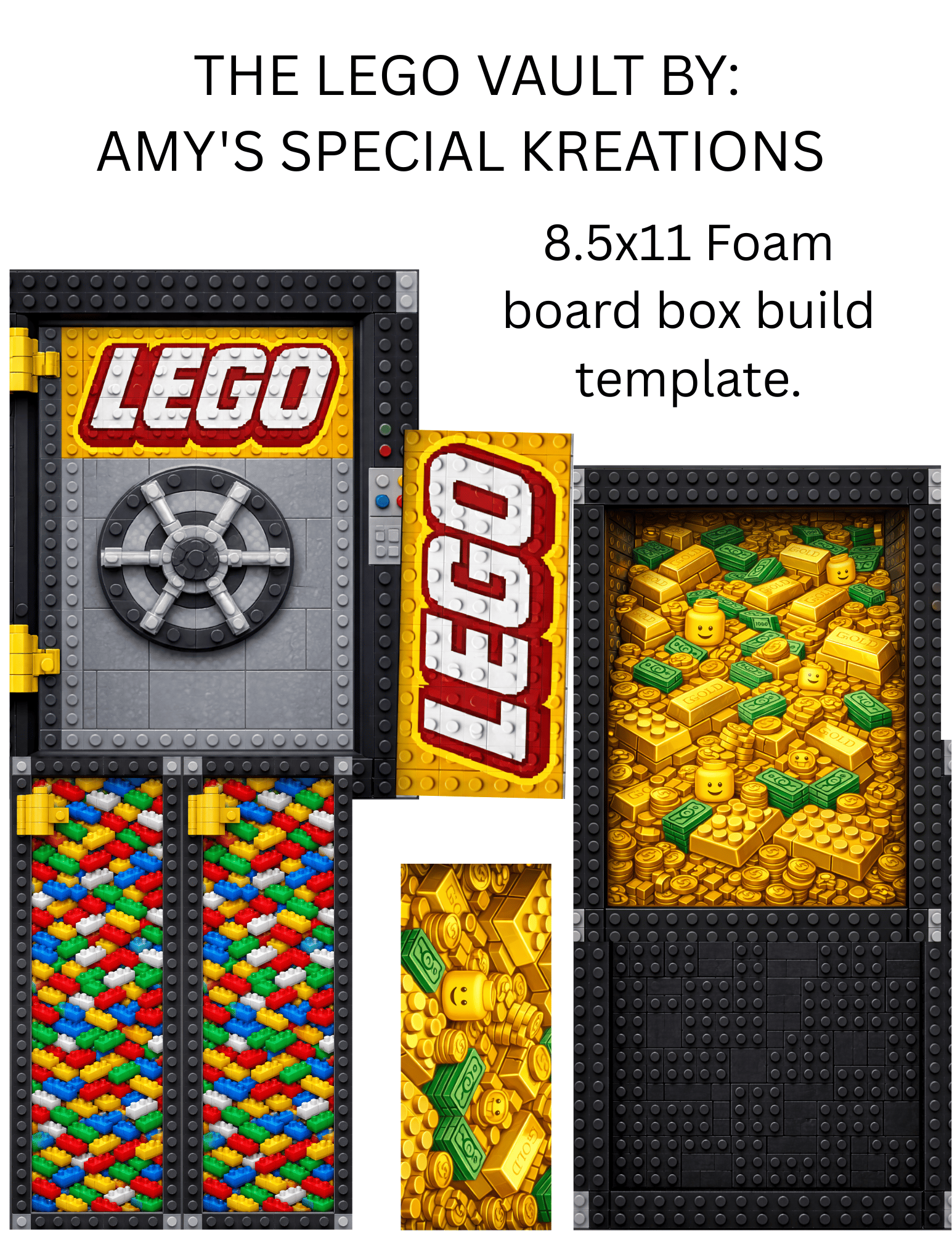 Lego Vault Template (8.5x11) | DIY Foam Board Gift Box | Canva Link ...
